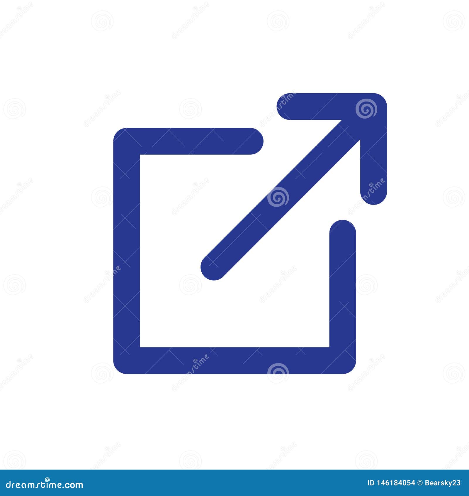 External Link Icon with Box and Arrow - UI or UX Icon Stock Vector ...