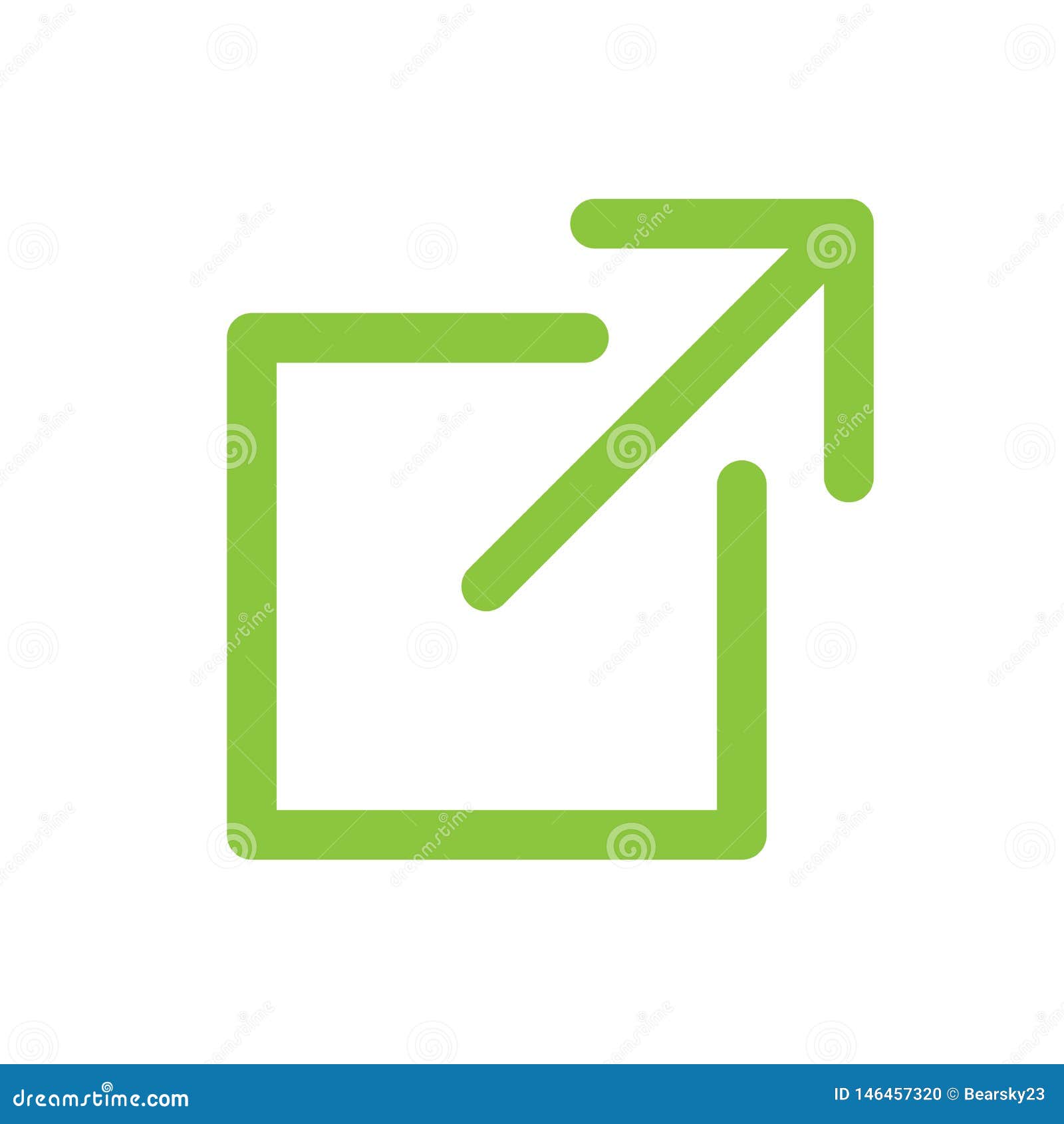 External Link Icon with Box and Arrow - UI or UX Icon Stock Vector ...