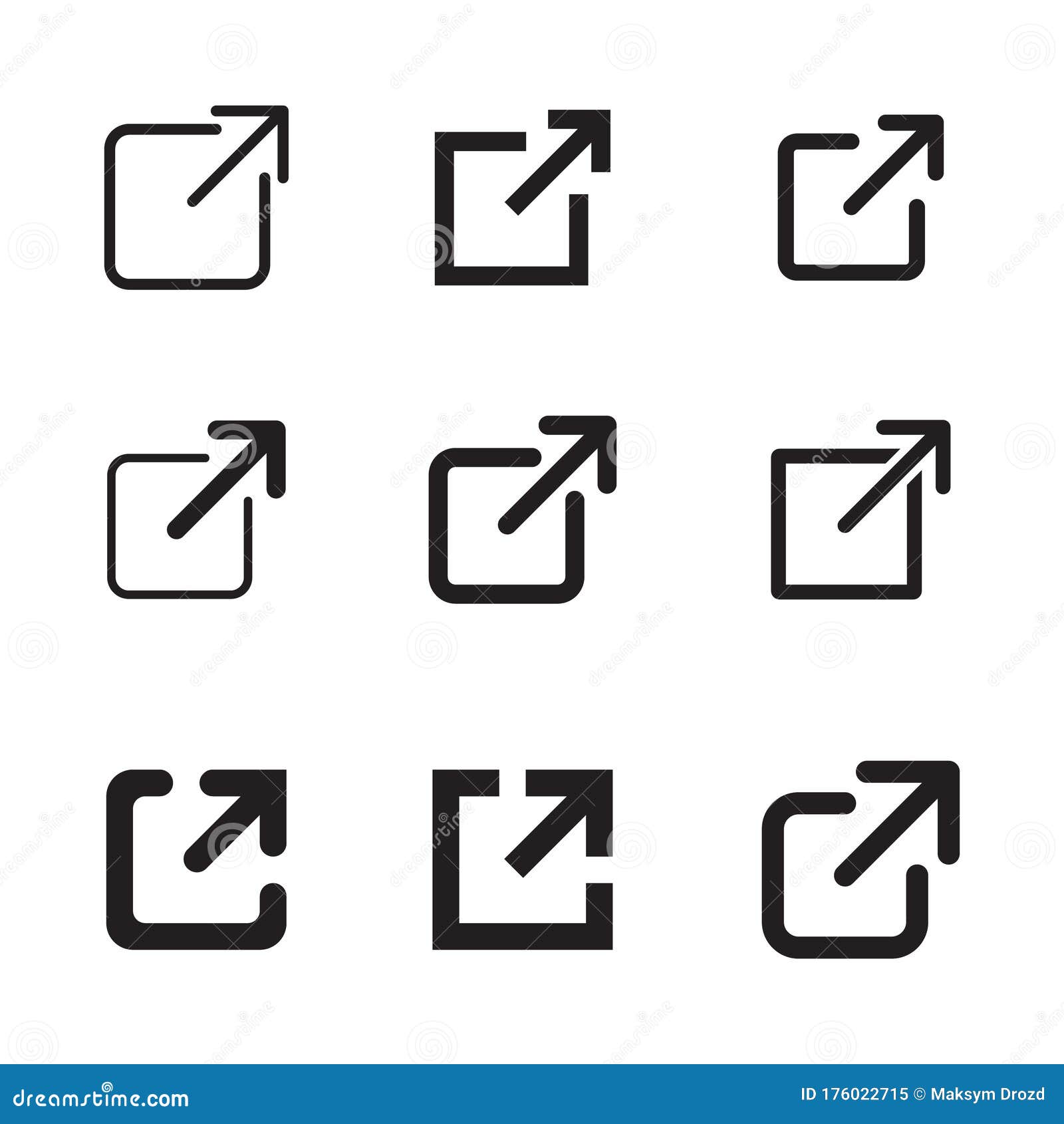 External Link Icon, Open Page Vector Icon, Isolated on Background Stock ...