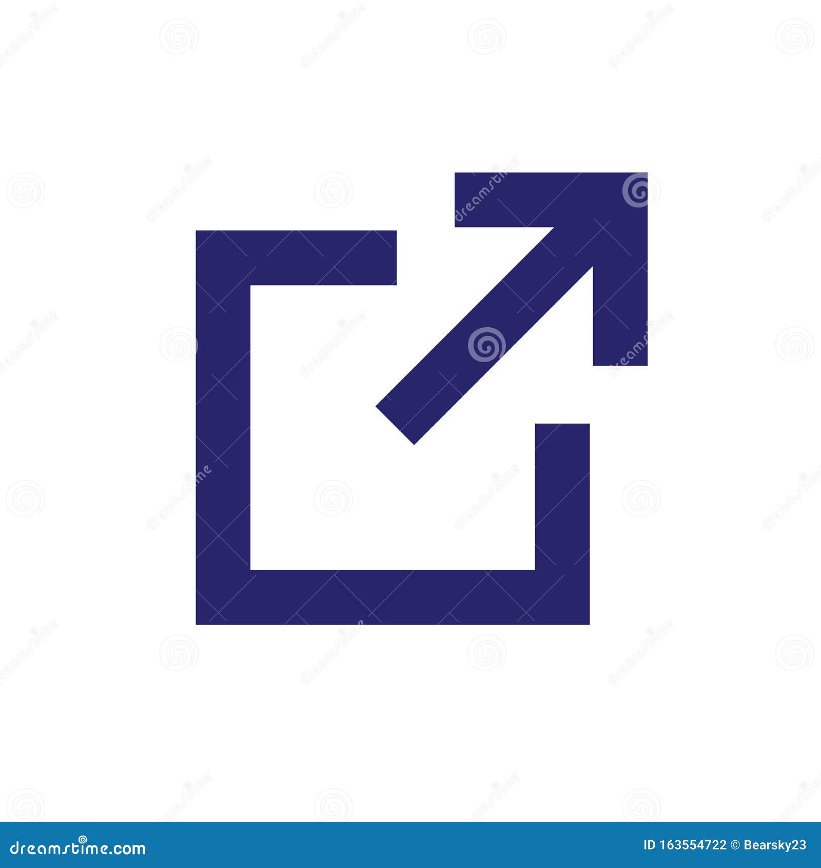 External Link Icon with Square & Arrow, Pointing Stock Vector ...