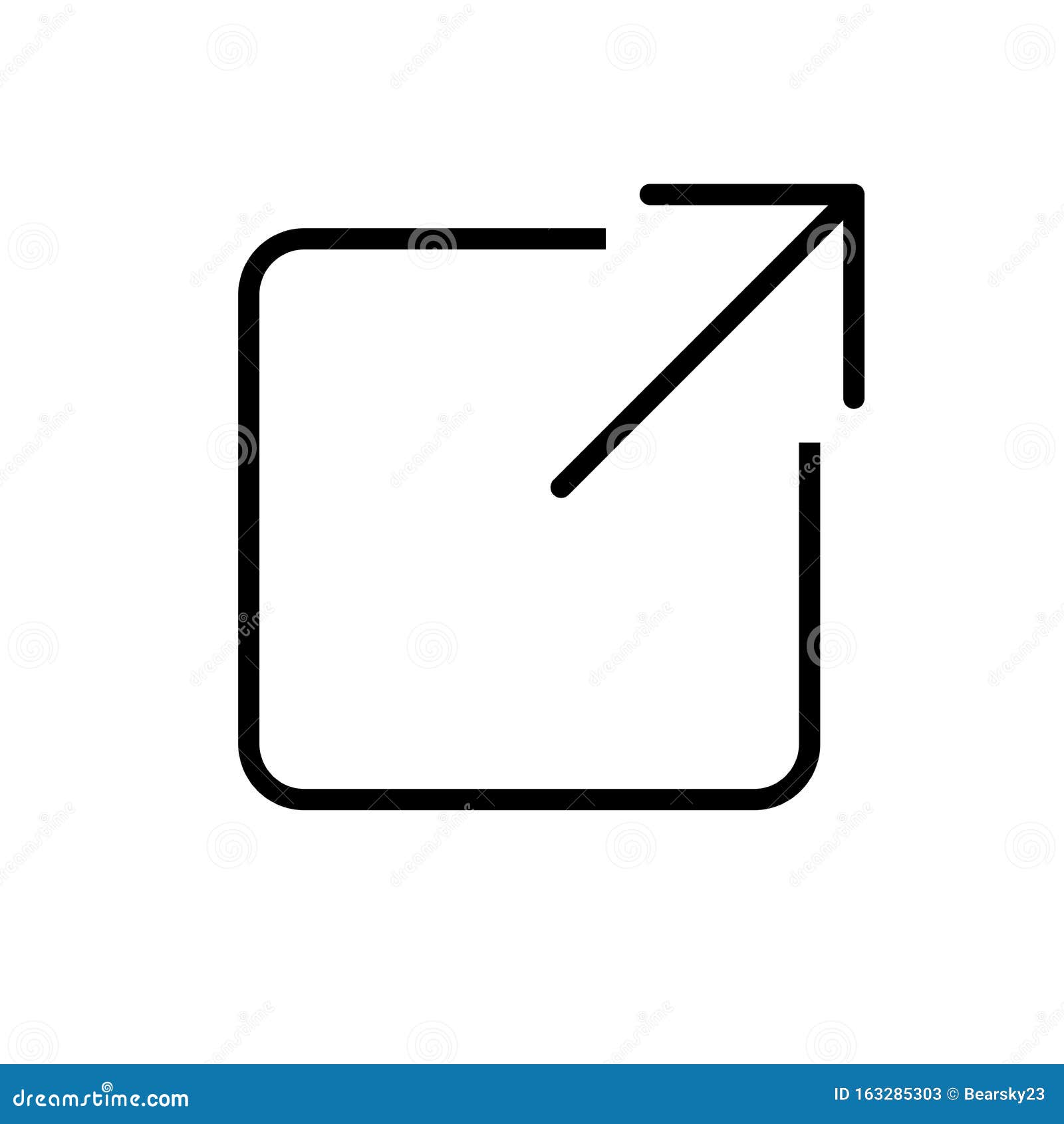 External Link Icon with Thin Line Outlines Stock Vector - Illustration ...