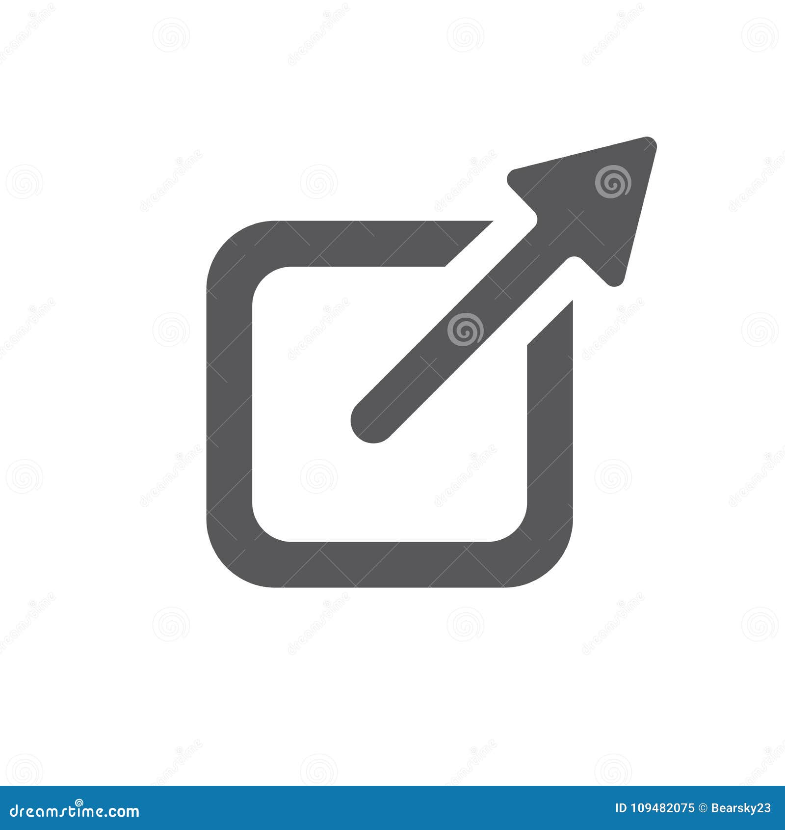 External Link Icon with Arrow & Box for Leaving Site Stock Vector ...