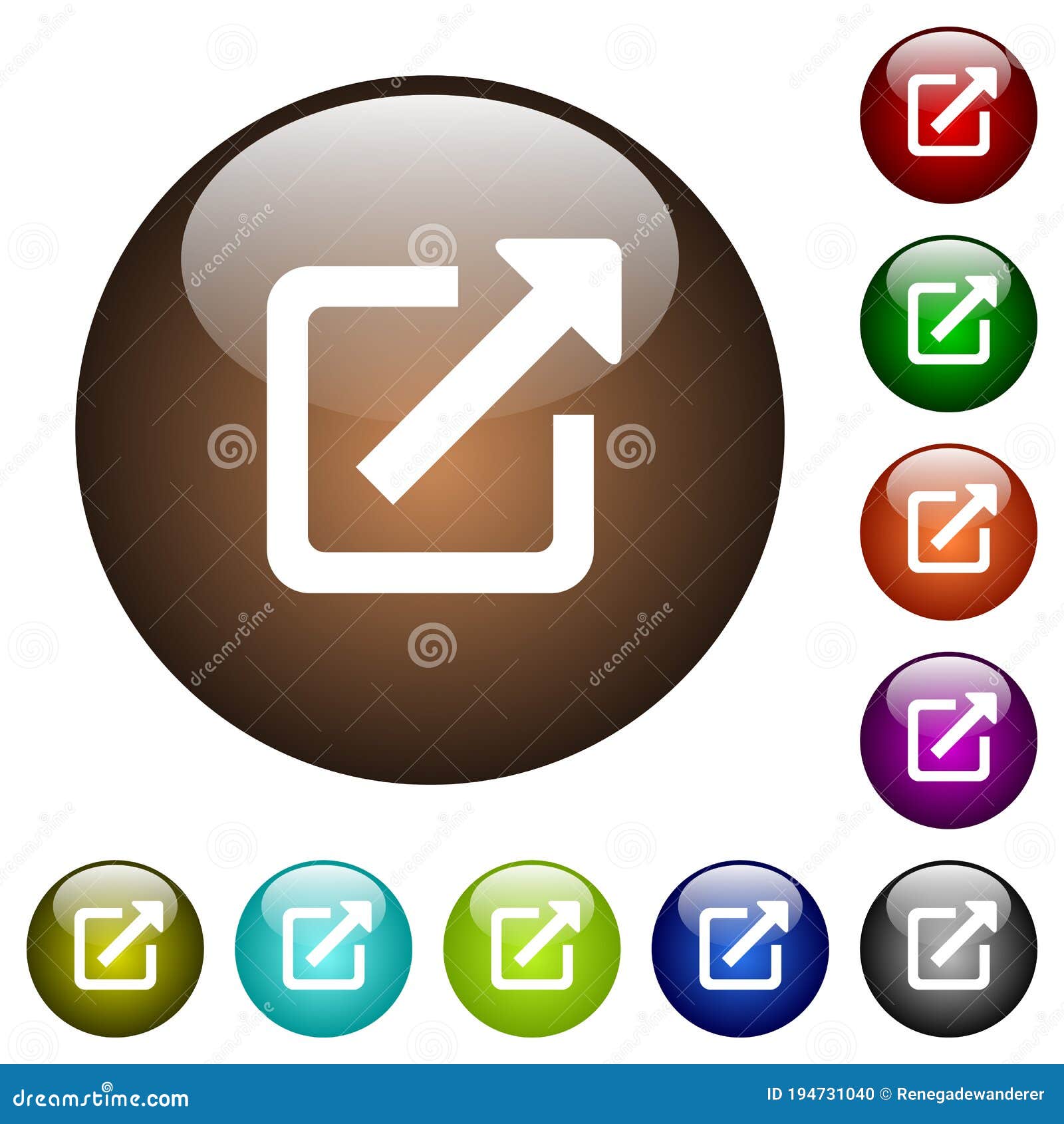 External Link Color Glass Buttons Stock Vector - Illustration of gleam ...
