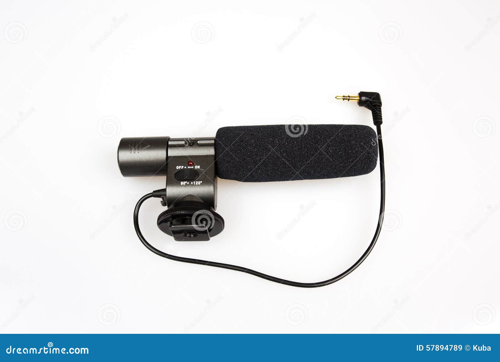 External Microphone for the Camera on Isolated White Stock Image ...