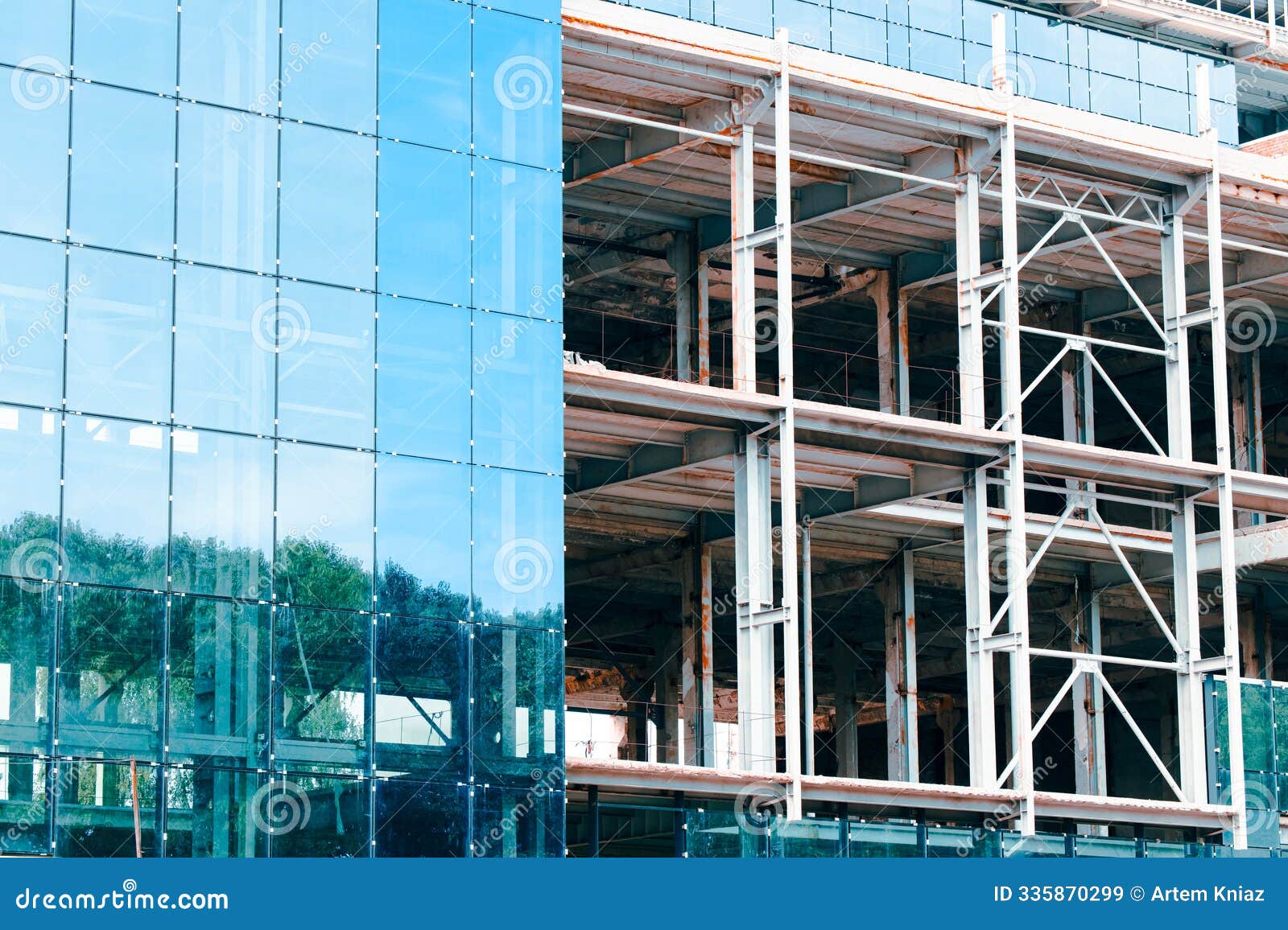 External Modern Factory Uncompleted Development Construction Process ...