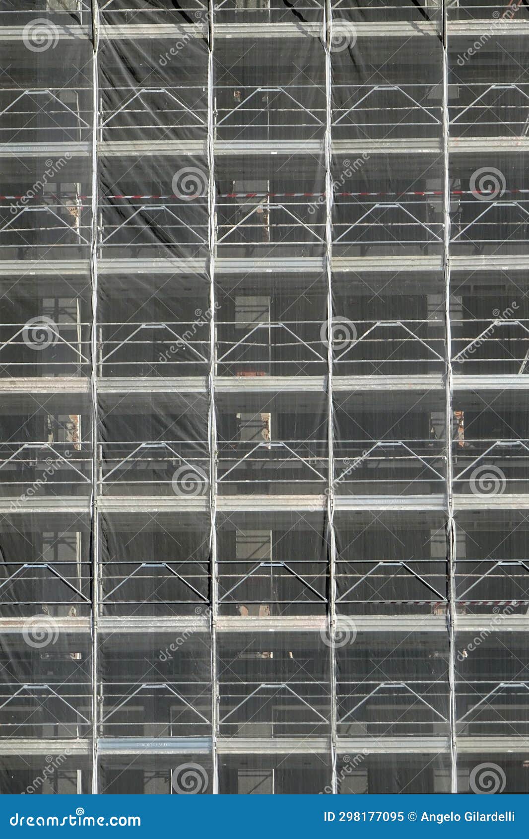 External Renovation of a Building, Metal Scaffolding - Protective Net ...