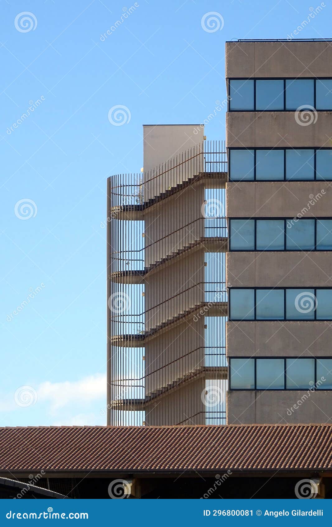 External Security Staircase in Modern Office Building Stock Image ...