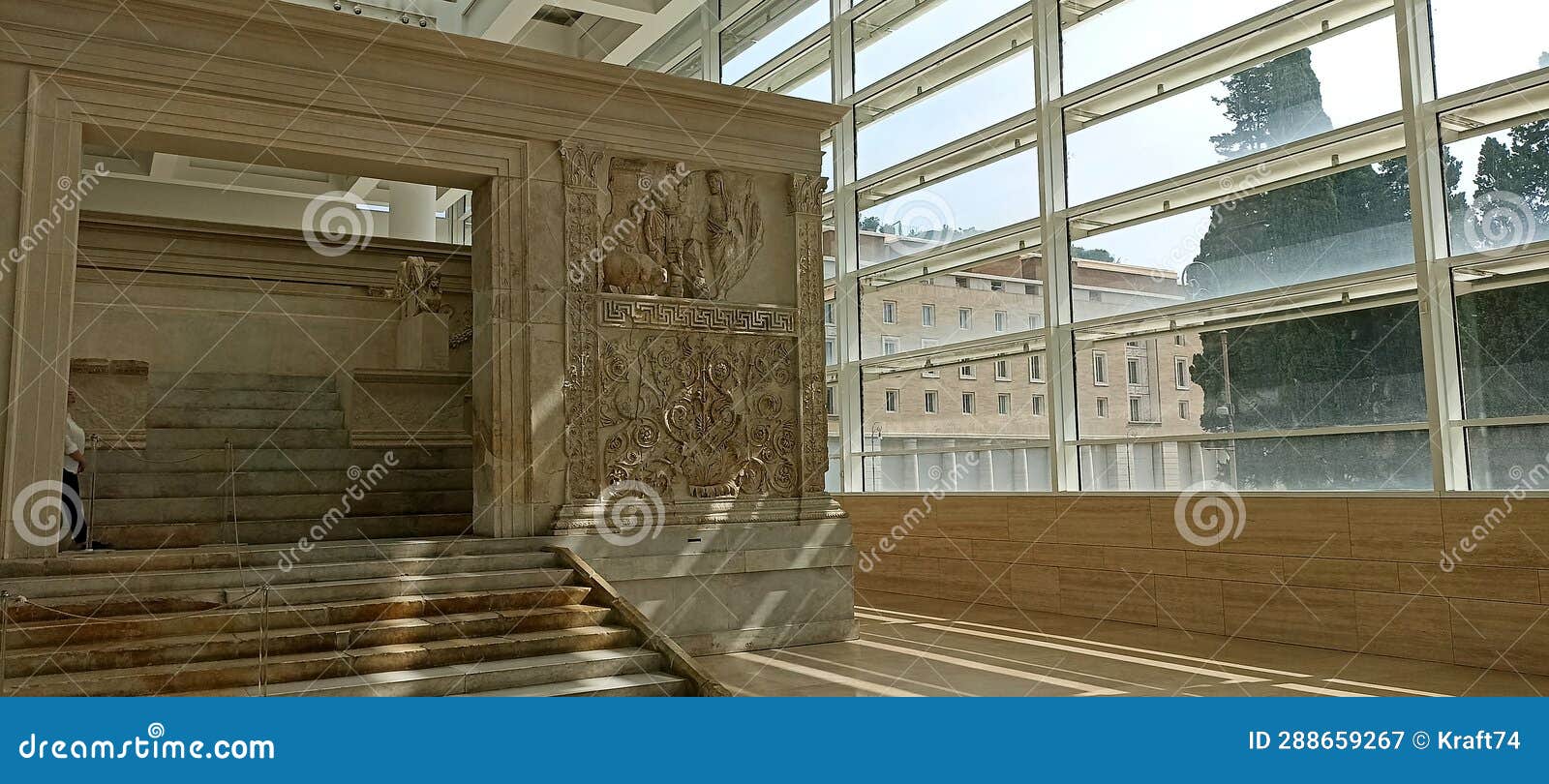 External Side Facade with Bas-reliefs of the Ara Pacis. (Altar of Peace ...