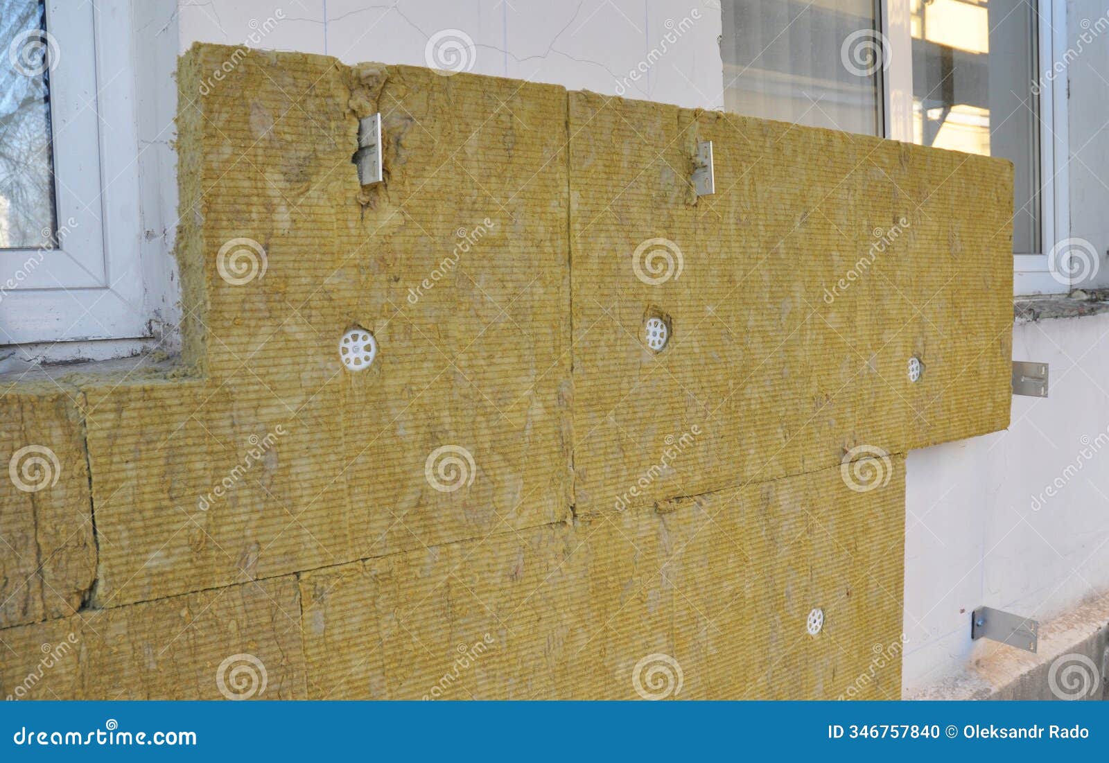 External Solid Wall Insulation with Mineral Wool. House Facade ...