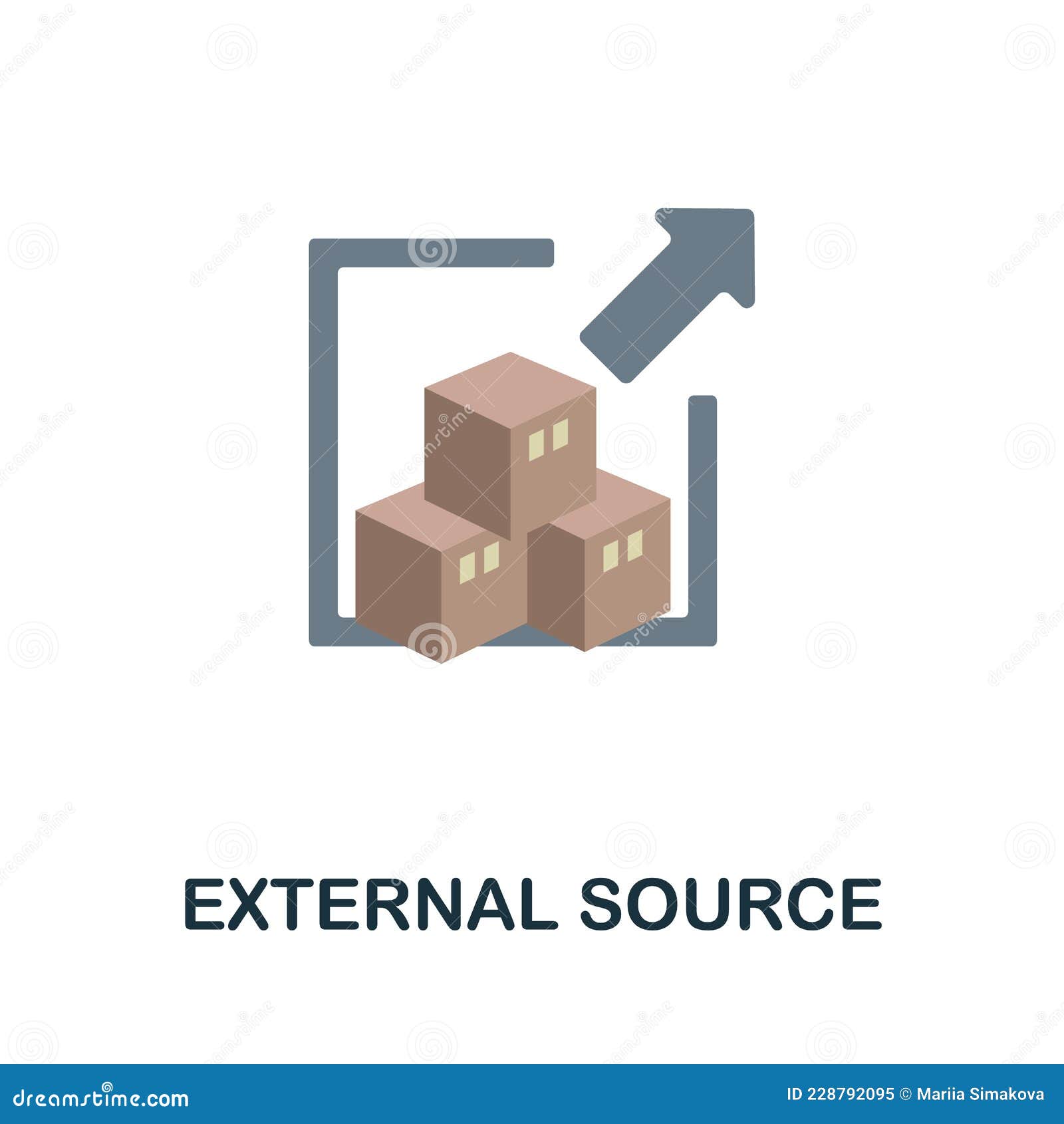 External Source Flat Icon. Simple Sign from Procurement Process ...