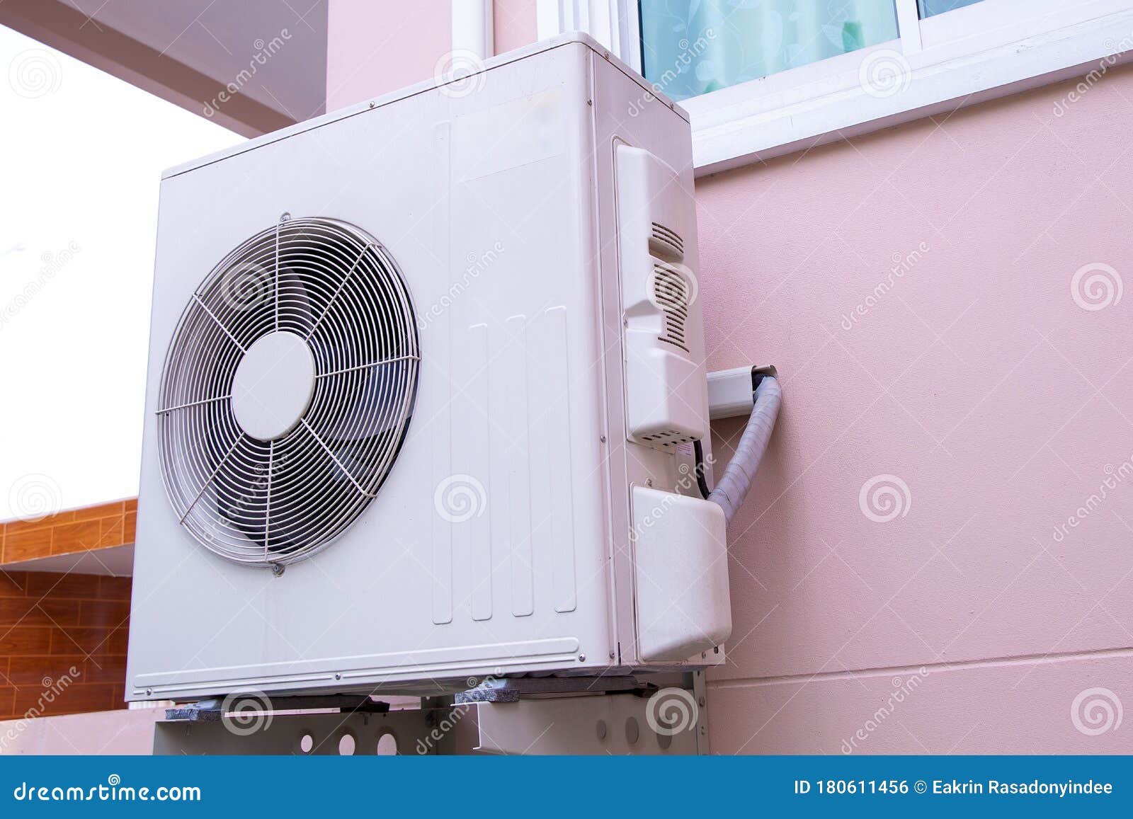 External Split Wall Air Conditioner Compressor Unit Stock Photo - Image ...
