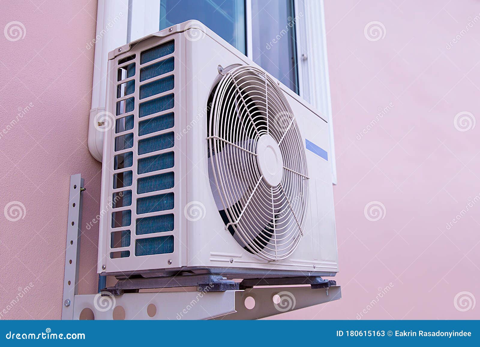 External Split Wall Air Conditioner Compressor Unit Stock Image - Image ...