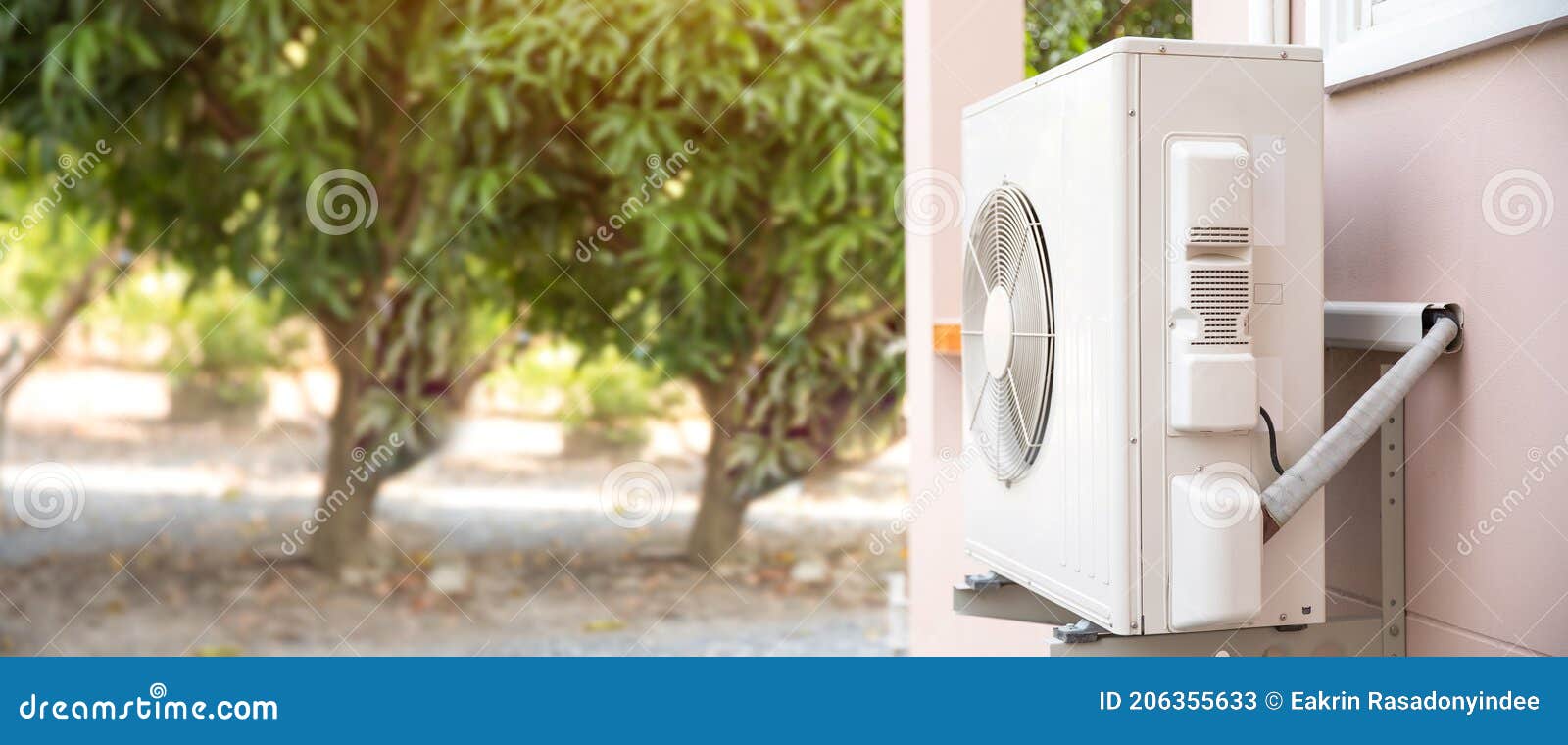 External Split Wall Air Conditioner Compressor Unit Stock Image - Image ...