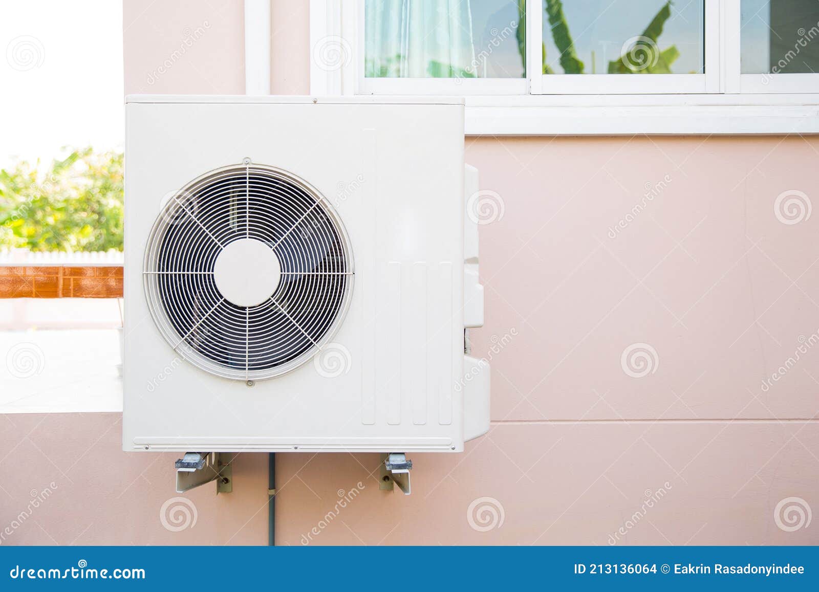 External Split Wall Type of House Air Conditioner Compresso Stock Photo ...