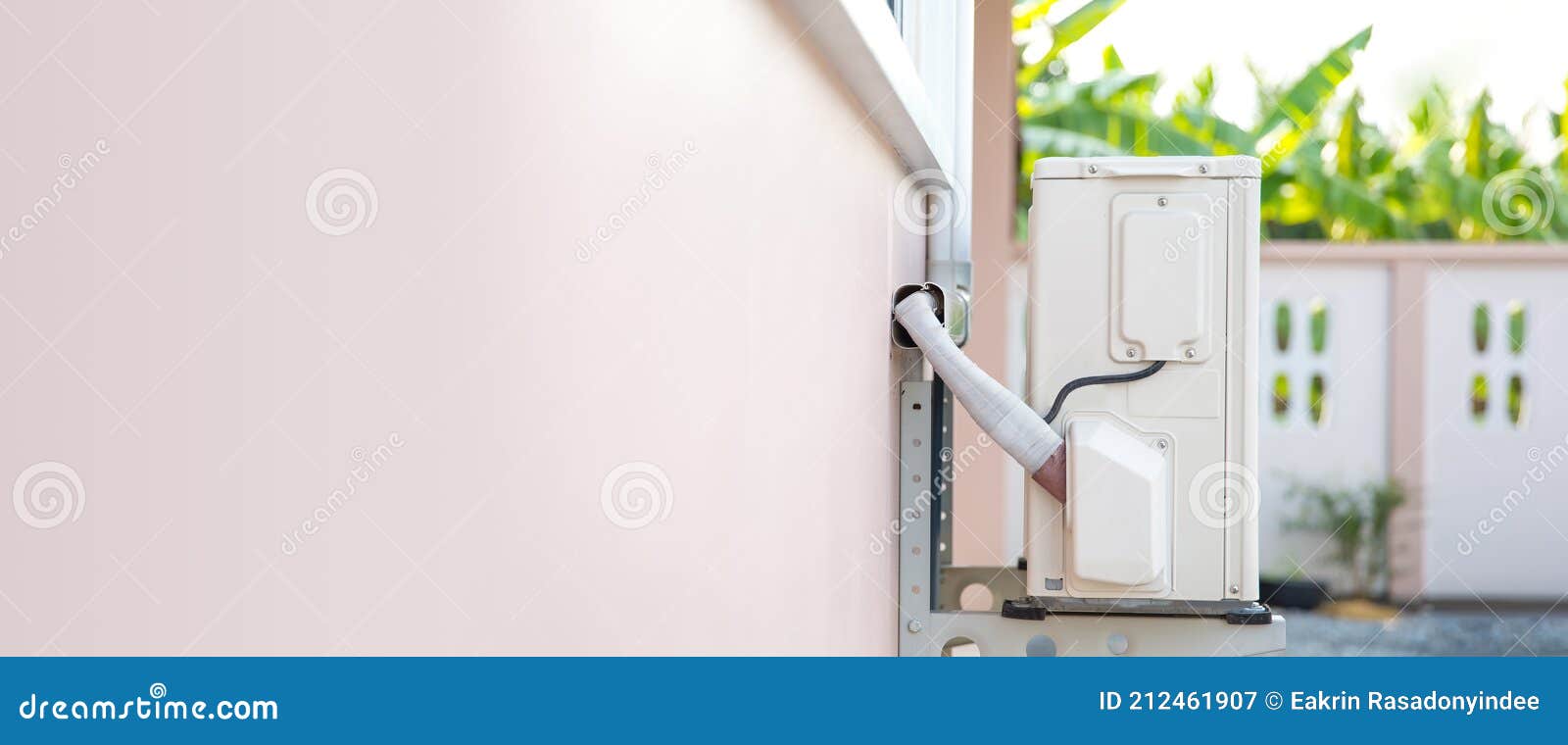 External Split Wall Type of House Air Conditioner Compressor Unit ...