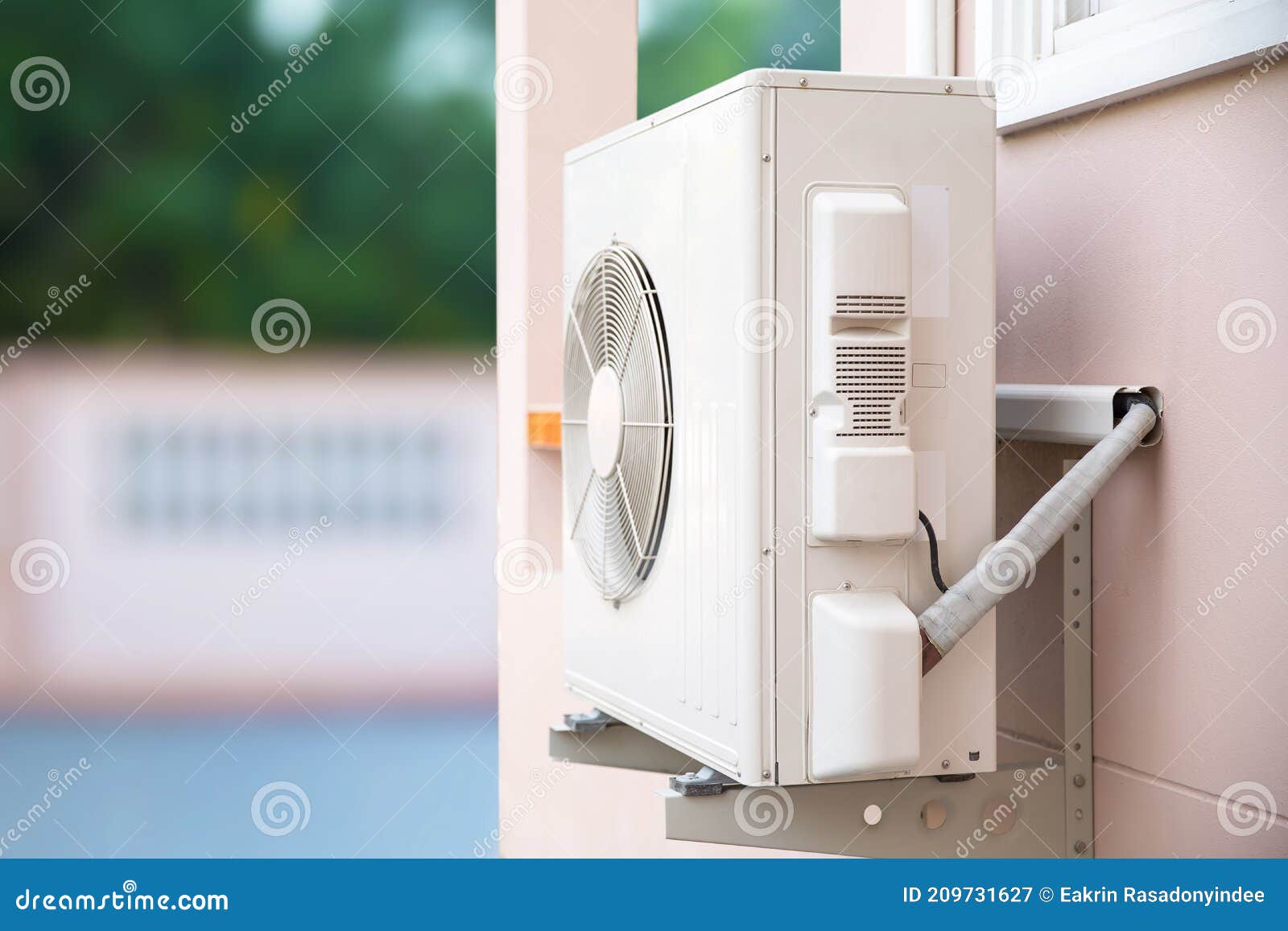 External Split Wall Type of House Air Conditioner Compressor Unit Stock ...