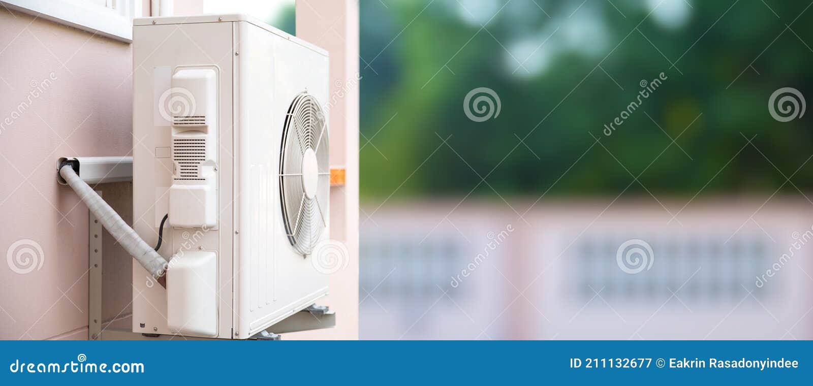 External Split Wall Type of House Air Conditioner Compressor Stock ...