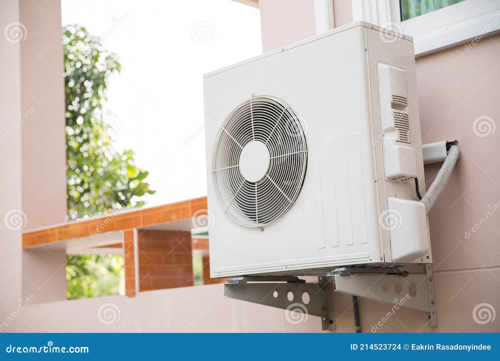External Split Wall Type of House Air Conditioner Compressor Stock ...