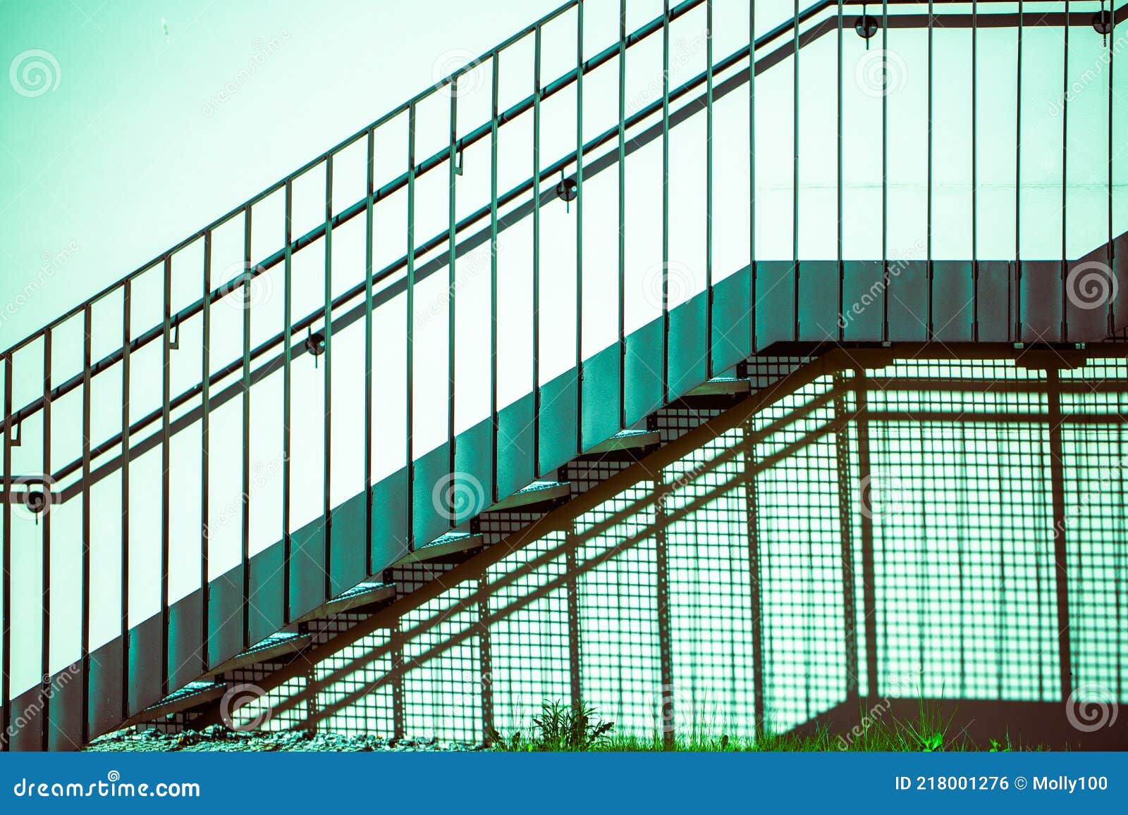External Staircase with Railing, Shadow, Abstract Stock Photo - Image ...