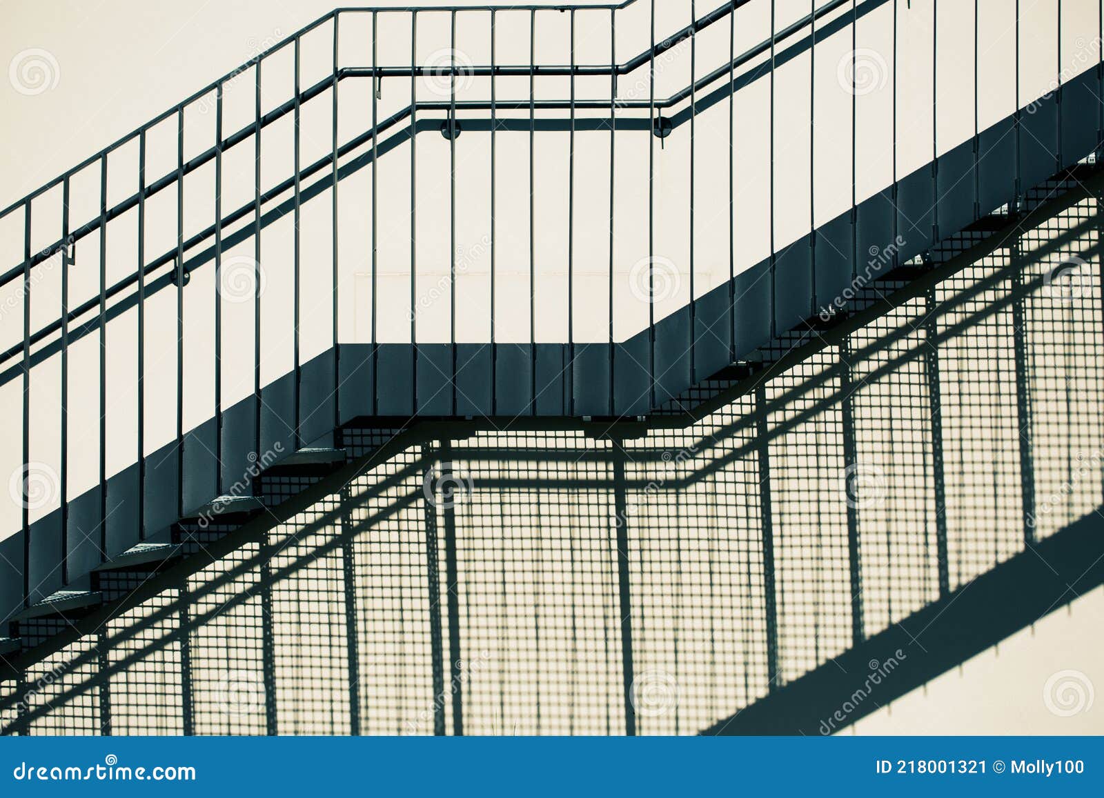 External Staircase with Railing, Shadow, Abstract Stock Image - Image ...