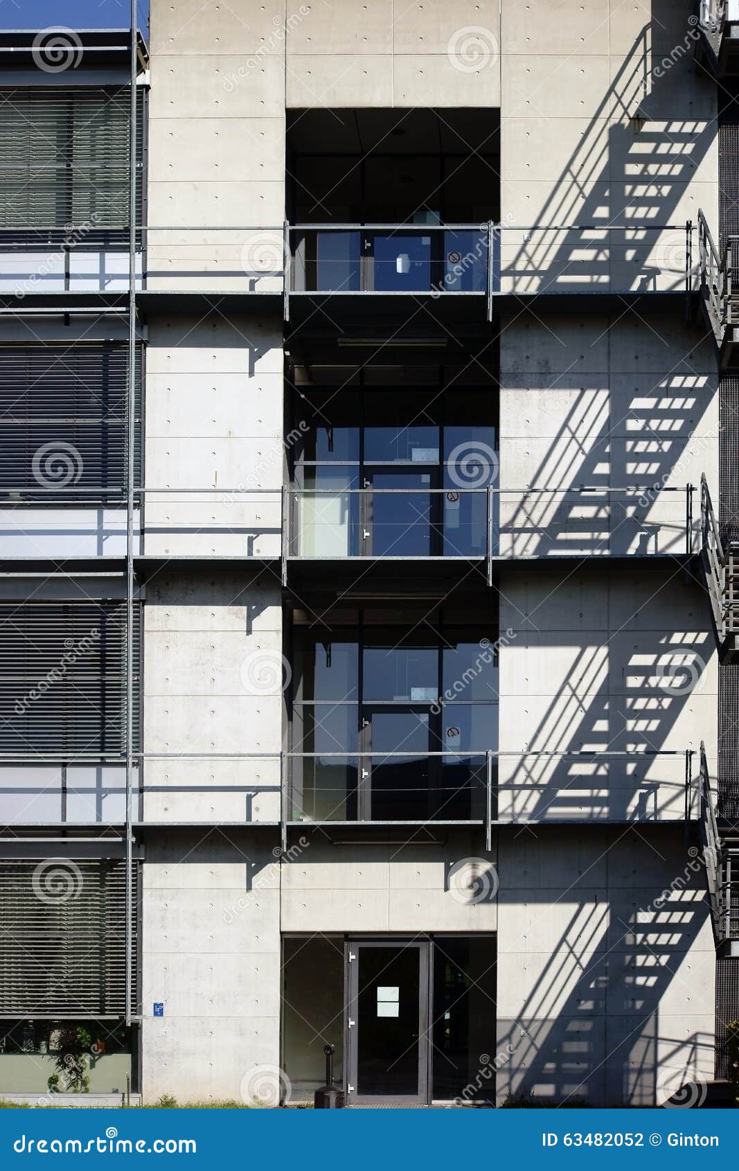 External Staircase on School Building Stock Photo - Image of facade ...