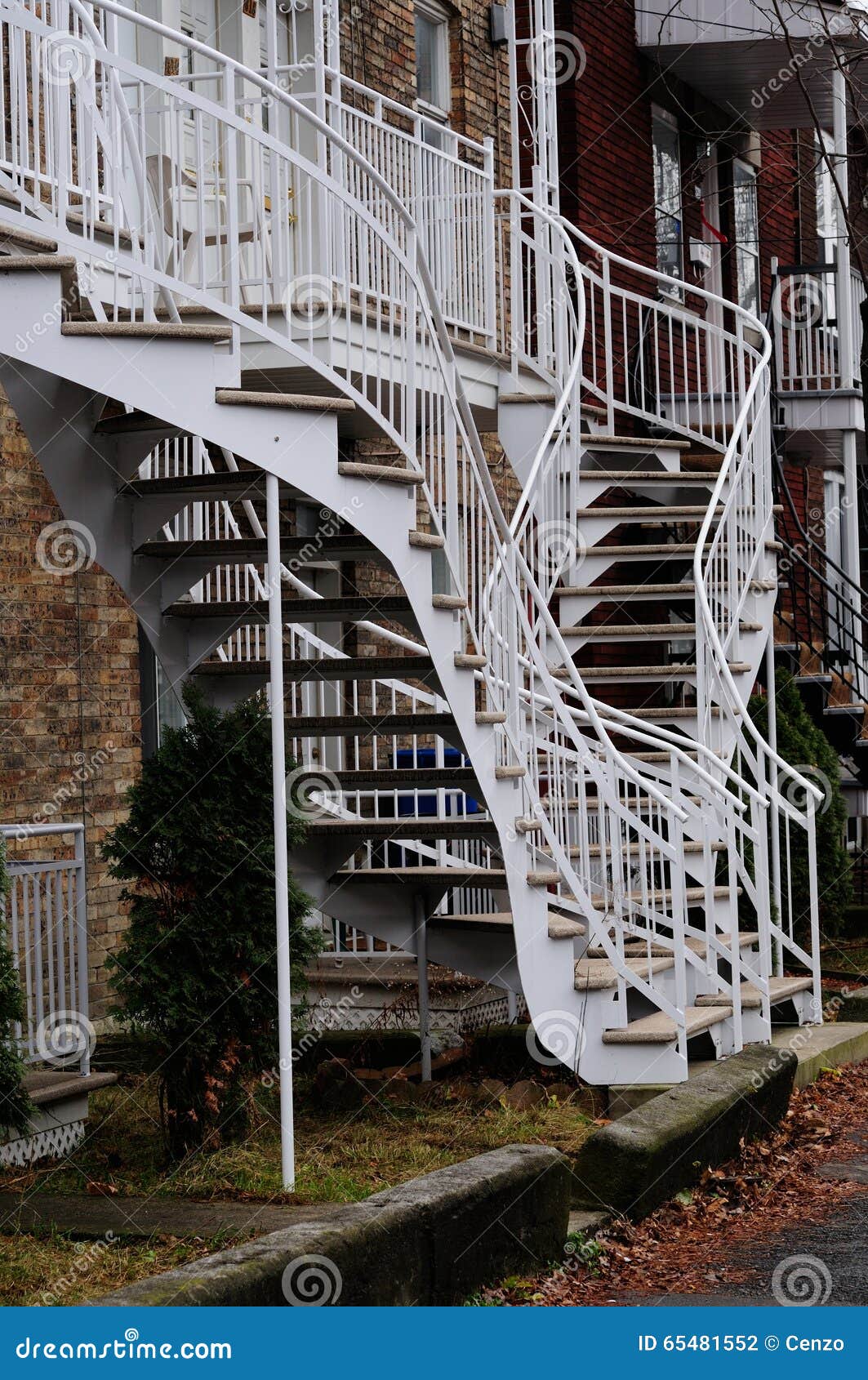 External Stairs Homes Montreal Stock Photo - Image of stairs, homes ...