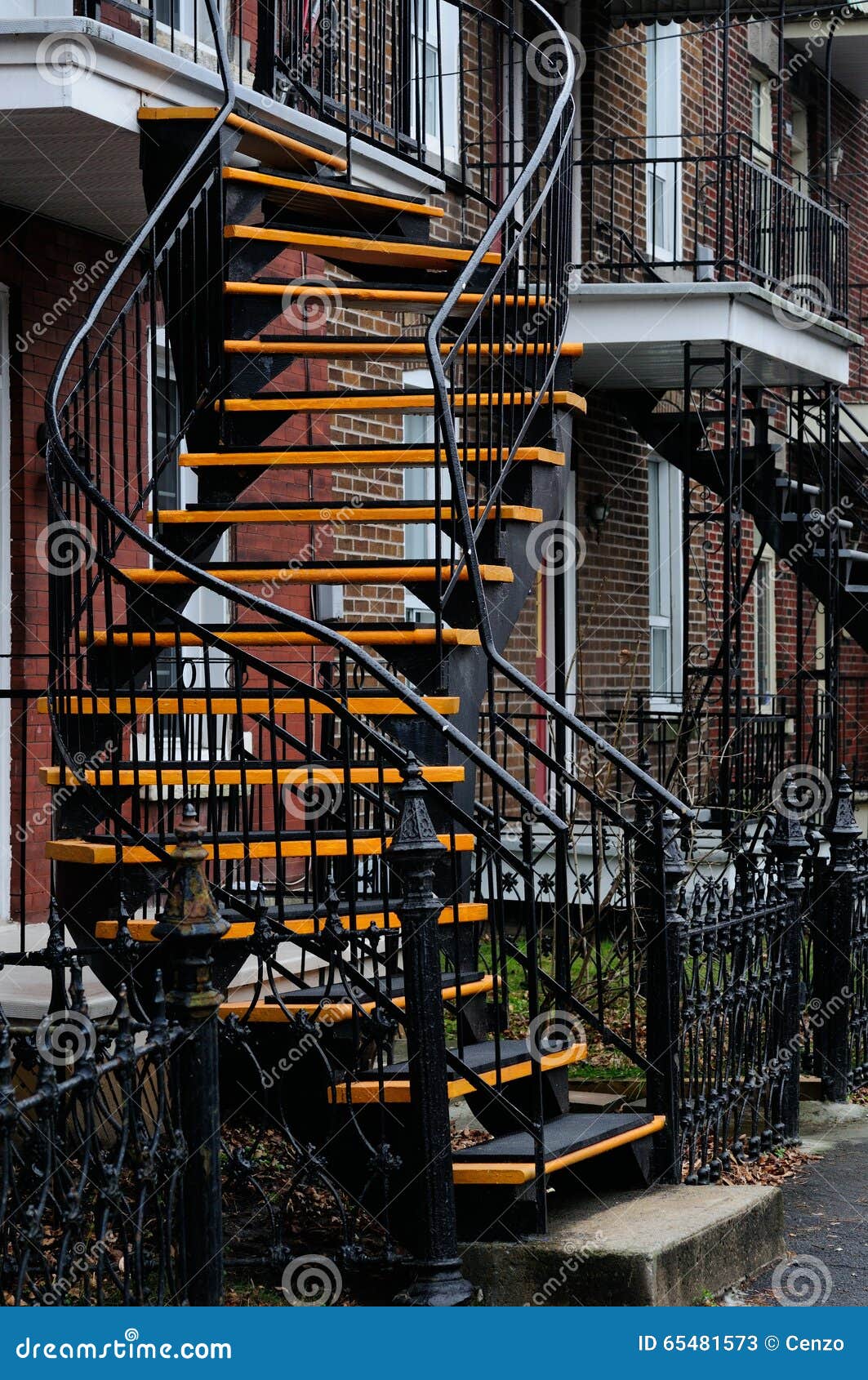 External Stairs Homes Montreal Stock Image - Image of canada, stair ...