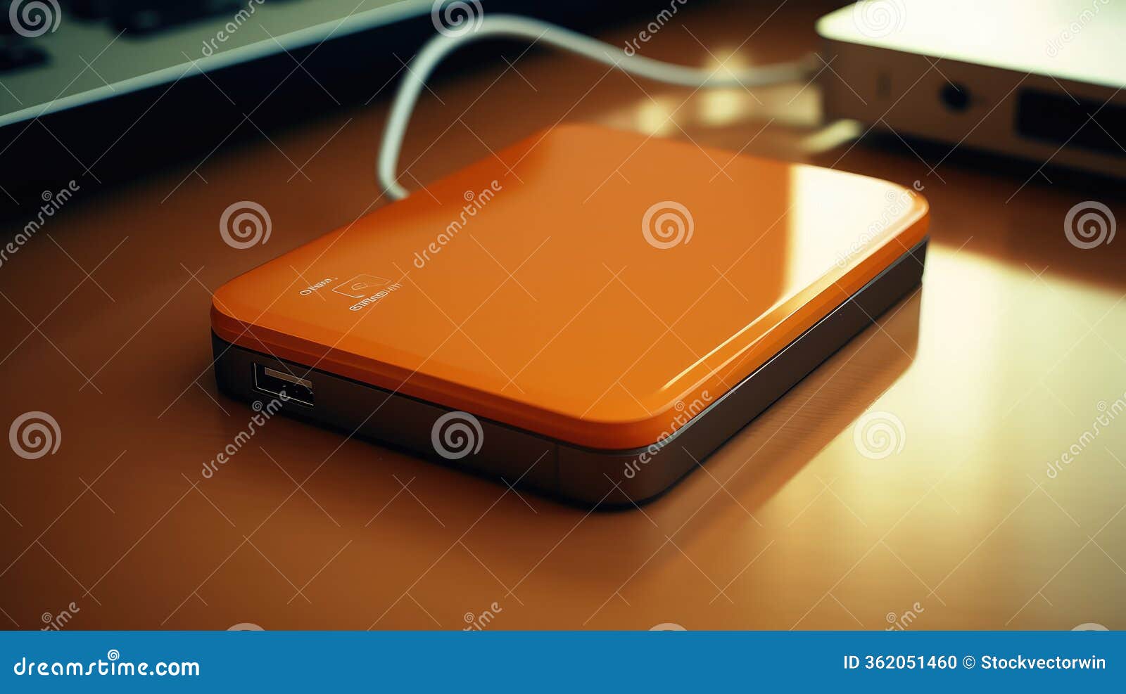 External Storage Units With USB Cable Isolated On White Background. 3D ...