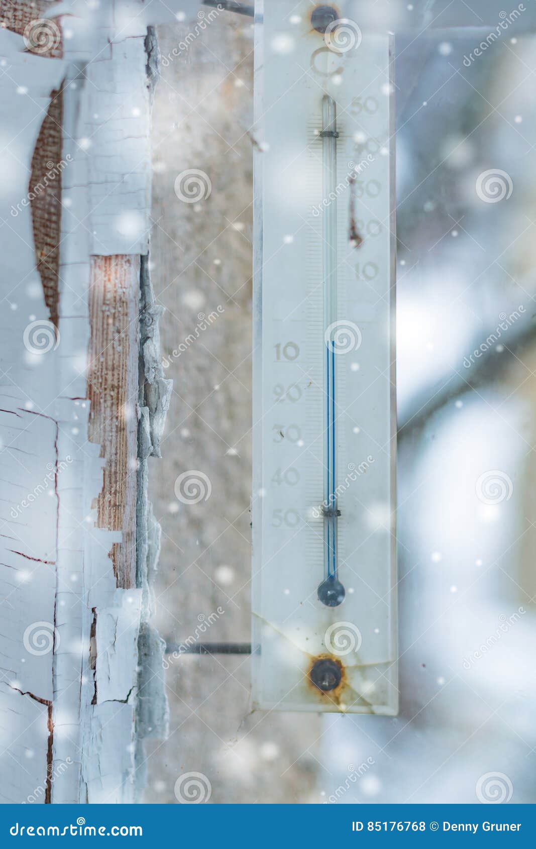 External Thermometer with Snow Stock Photo - Image of celsius ...