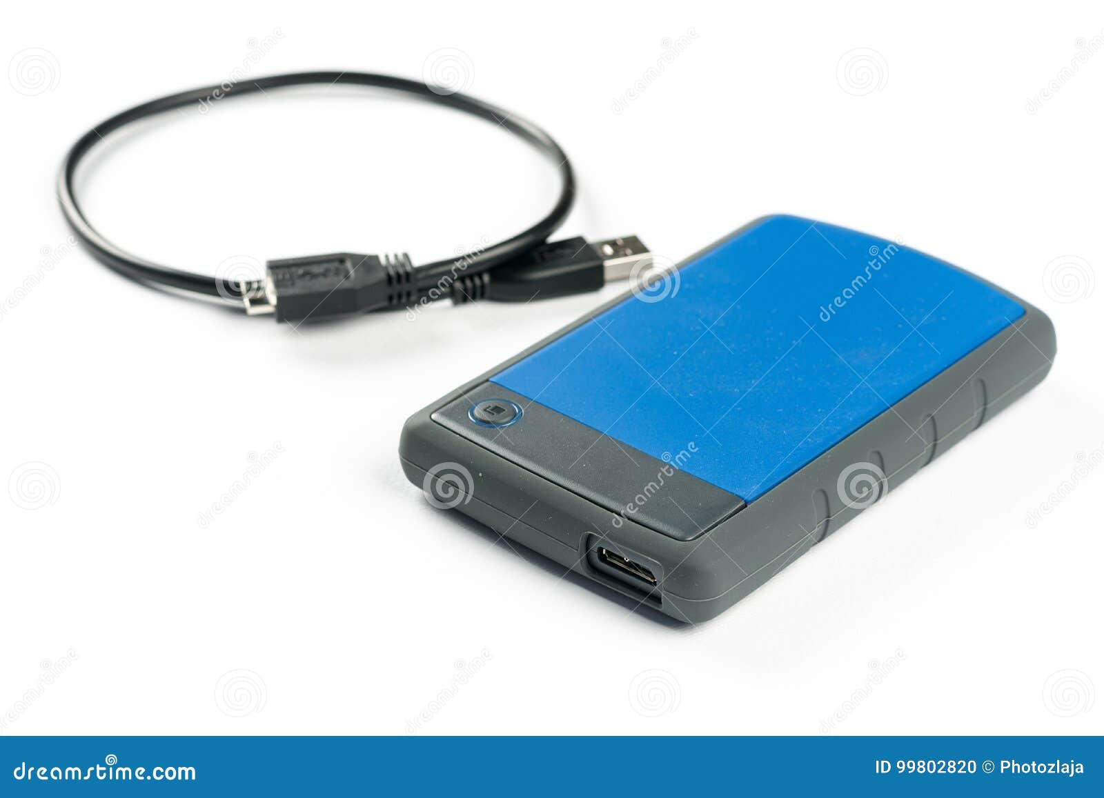 External Usb Hard Disc Hdd with Usb Cable Isolated Over White ...