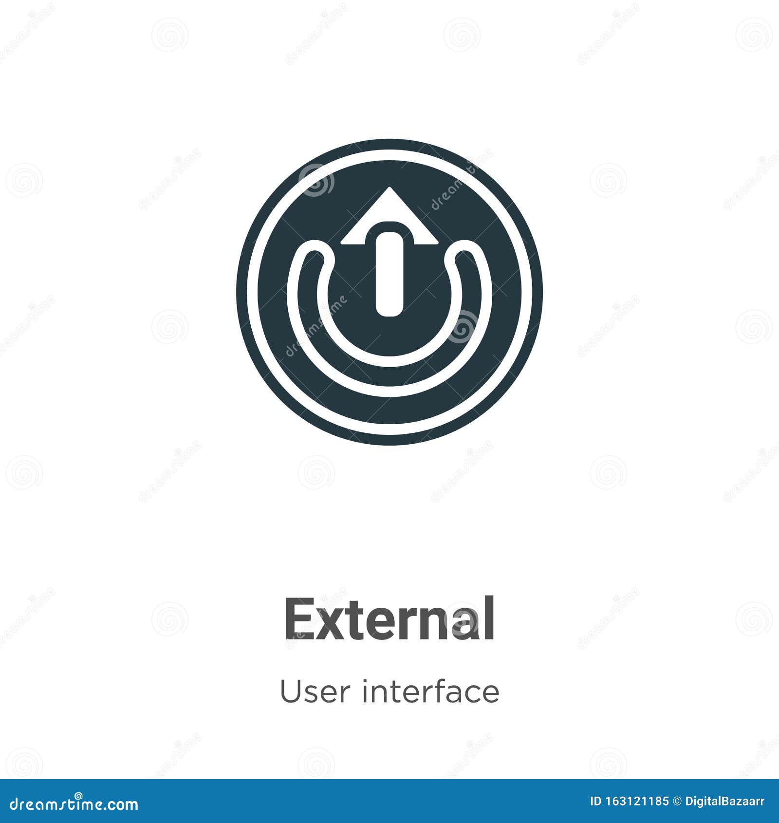 External Vector Icon on White Background. Flat Vector External Icon ...