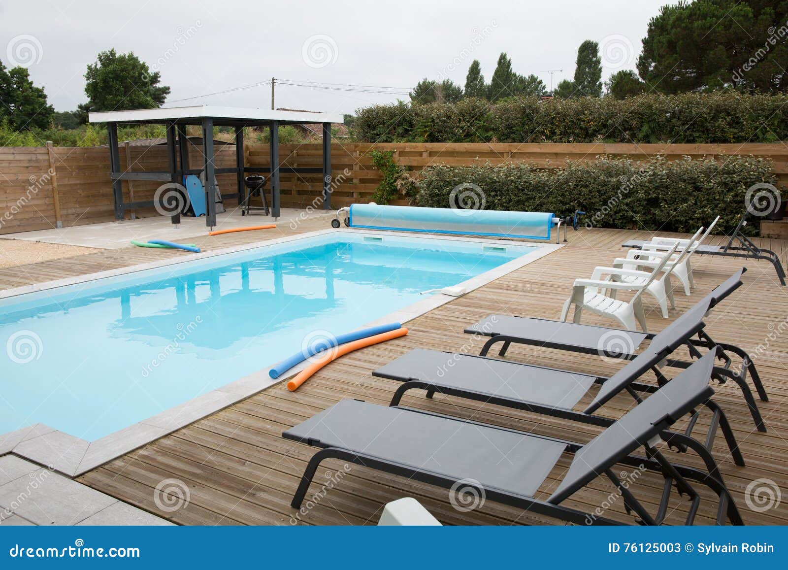 External View of a Contemporary House with Pool Stock Image - Image of ...