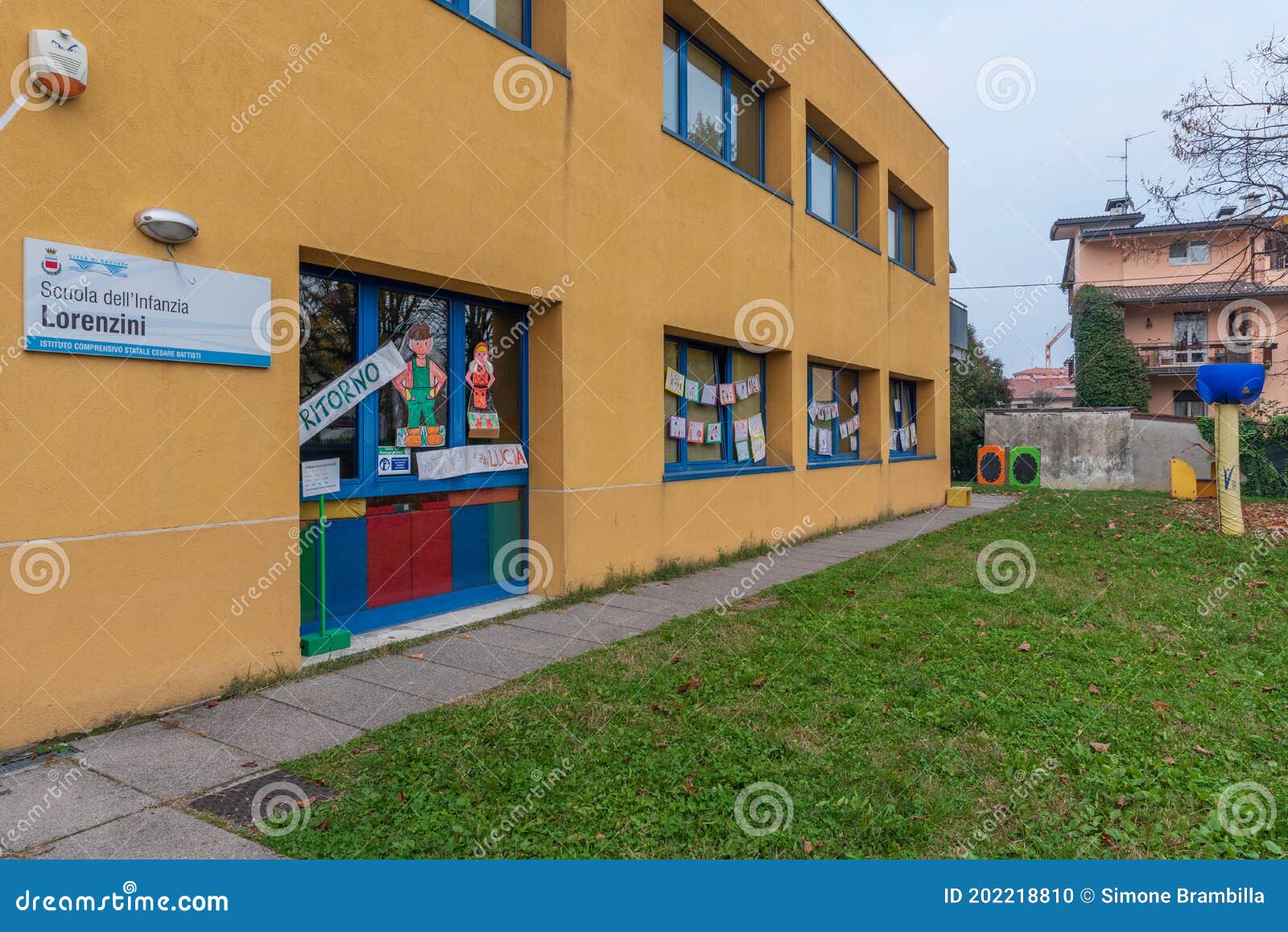 External view of school editorial image. Image of garage - 202218810