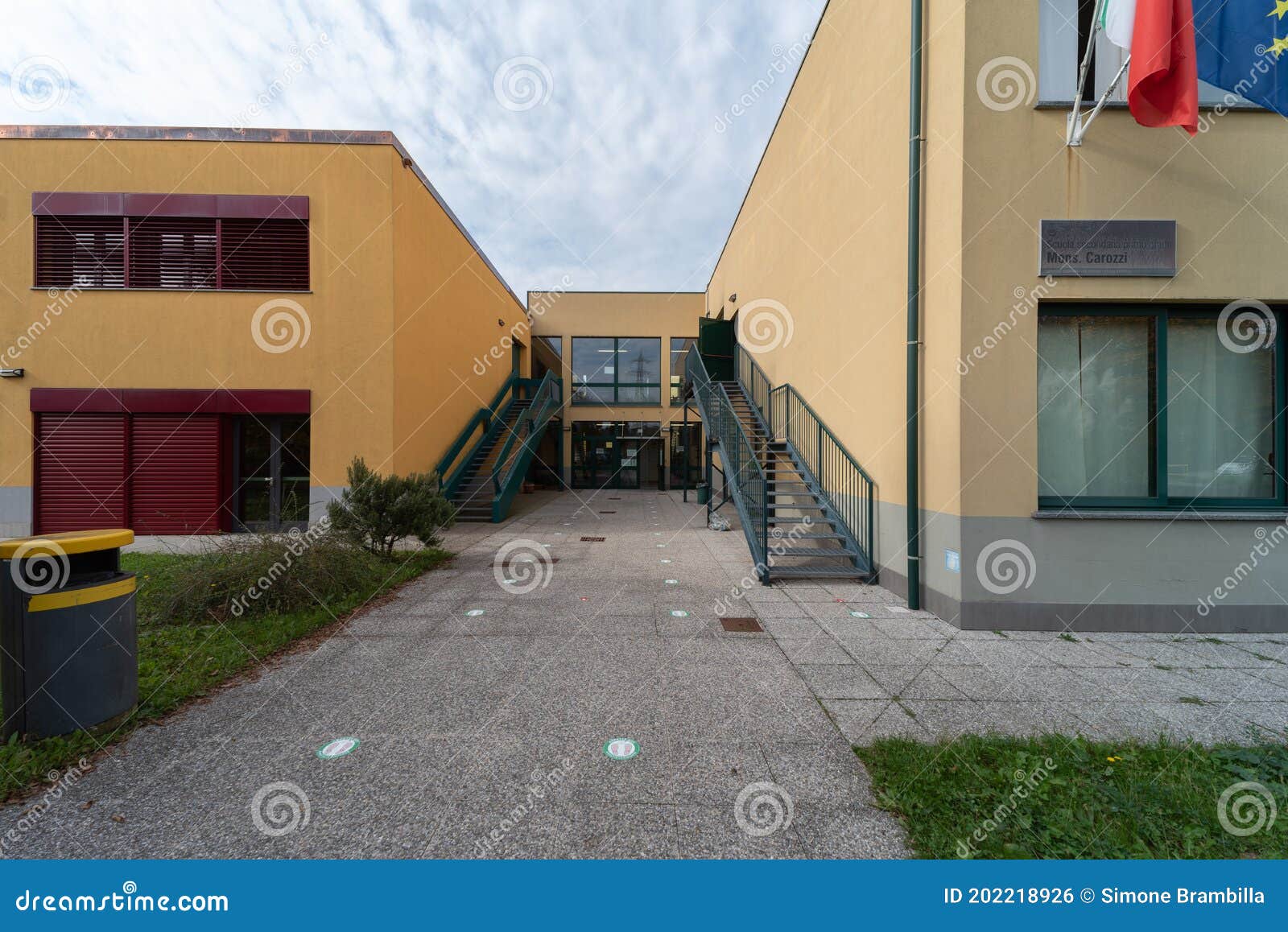 External view of school stock photo. Image of modern - 202218926