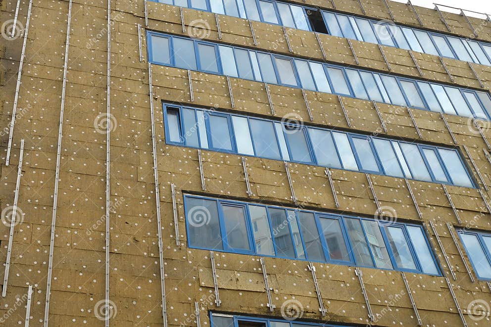 External Wall Insulation with the Mineral Wool Stock Image - Image of ...