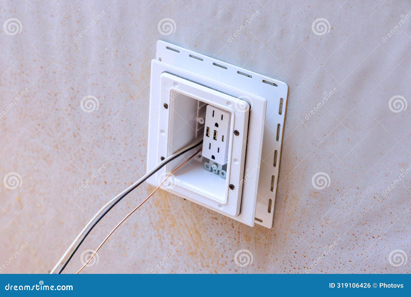 External Wall with an Mounting Deep Plastic Electrical Box that is ...