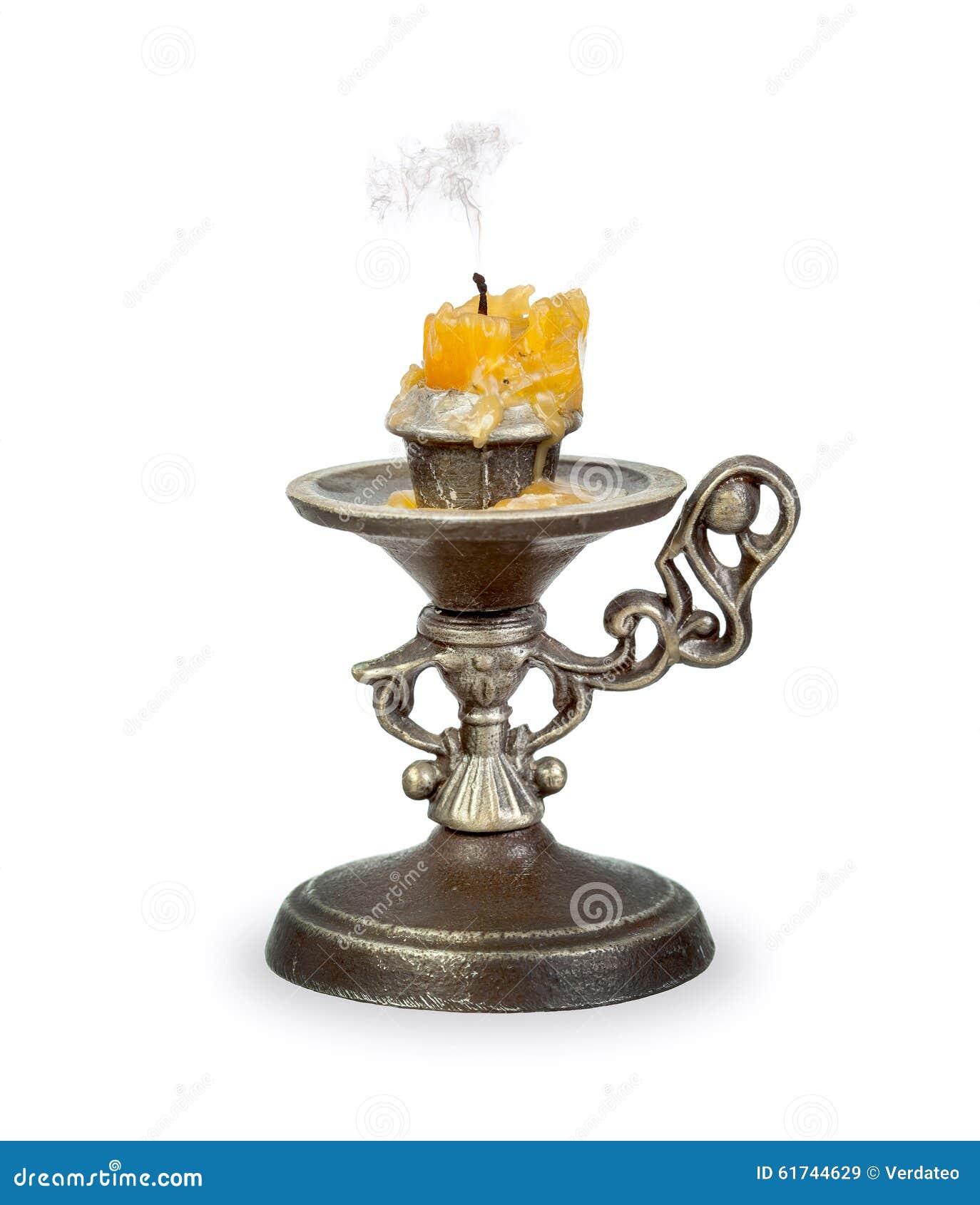 Extinct Candle And Smoke On A Black Background. Stock Photo ...