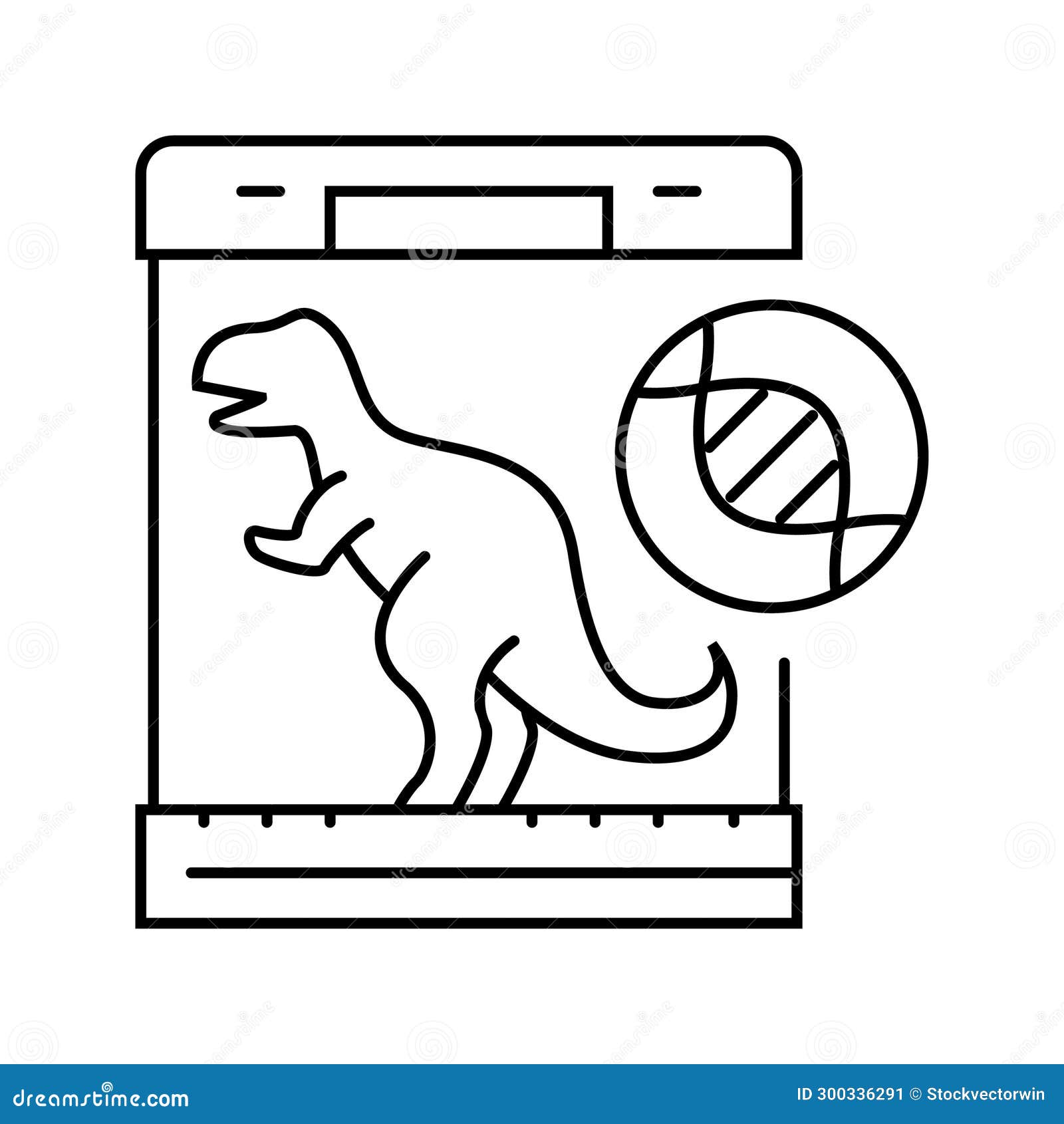 Extinct Species Resurrected Future Technology Line Icon Vector ...