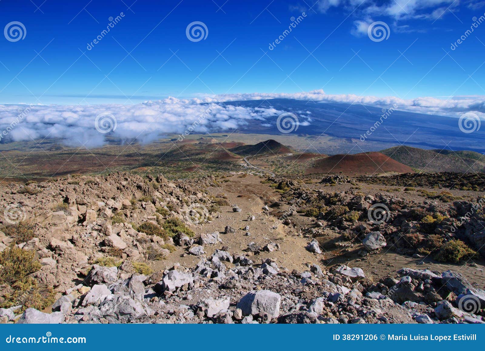 Extinct Volcanic Craters in Background Stock Photo - Image of outdoors ...