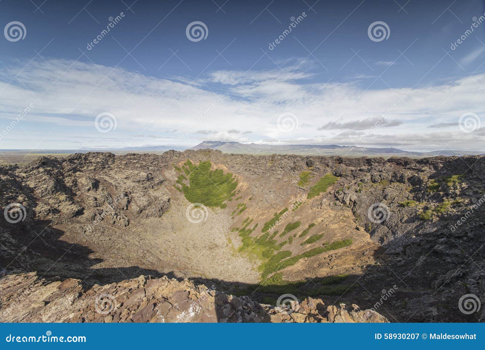 Extinct volcano stock image. Image of stone, rock, cloud - 58930207