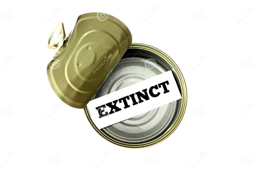 Extinction Concept: Extinct Written Inside Empty Can Stock Image ...
