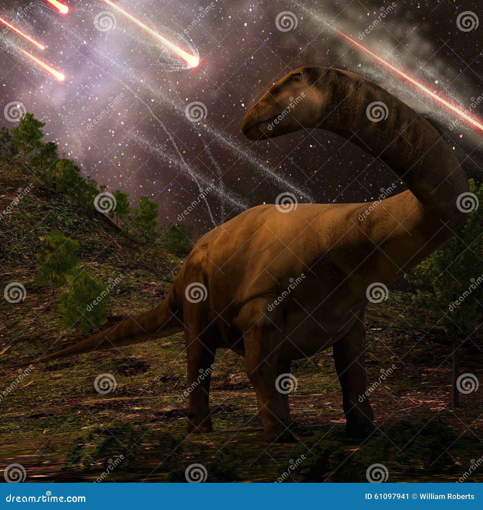 Extinction of the Dinosaurs Stock Illustration - Illustration of ...