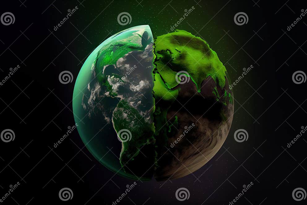 Extinction of Planet Earth. Save the Planet Stock Illustration ...