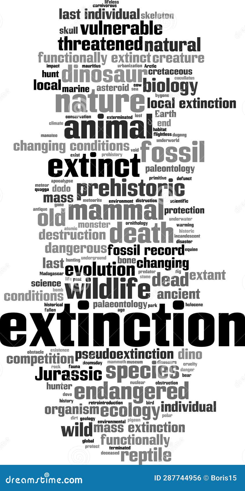 Extinction word cloud stock vector. Illustration of biology - 287744956