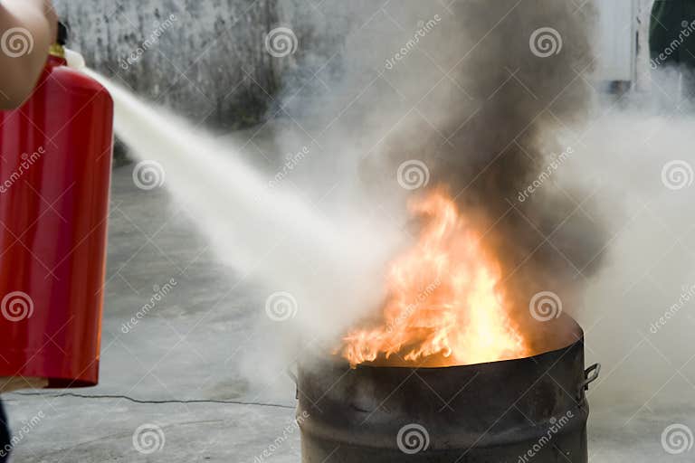 Extinguish a fire stock photo. Image of gasoline, detector - 14418240