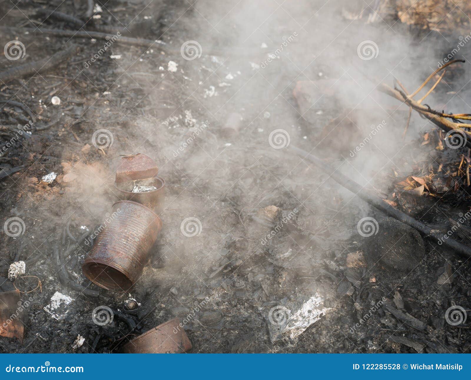 Extinguish the Fire from the Garbage Stock Photo - Image of hand ...