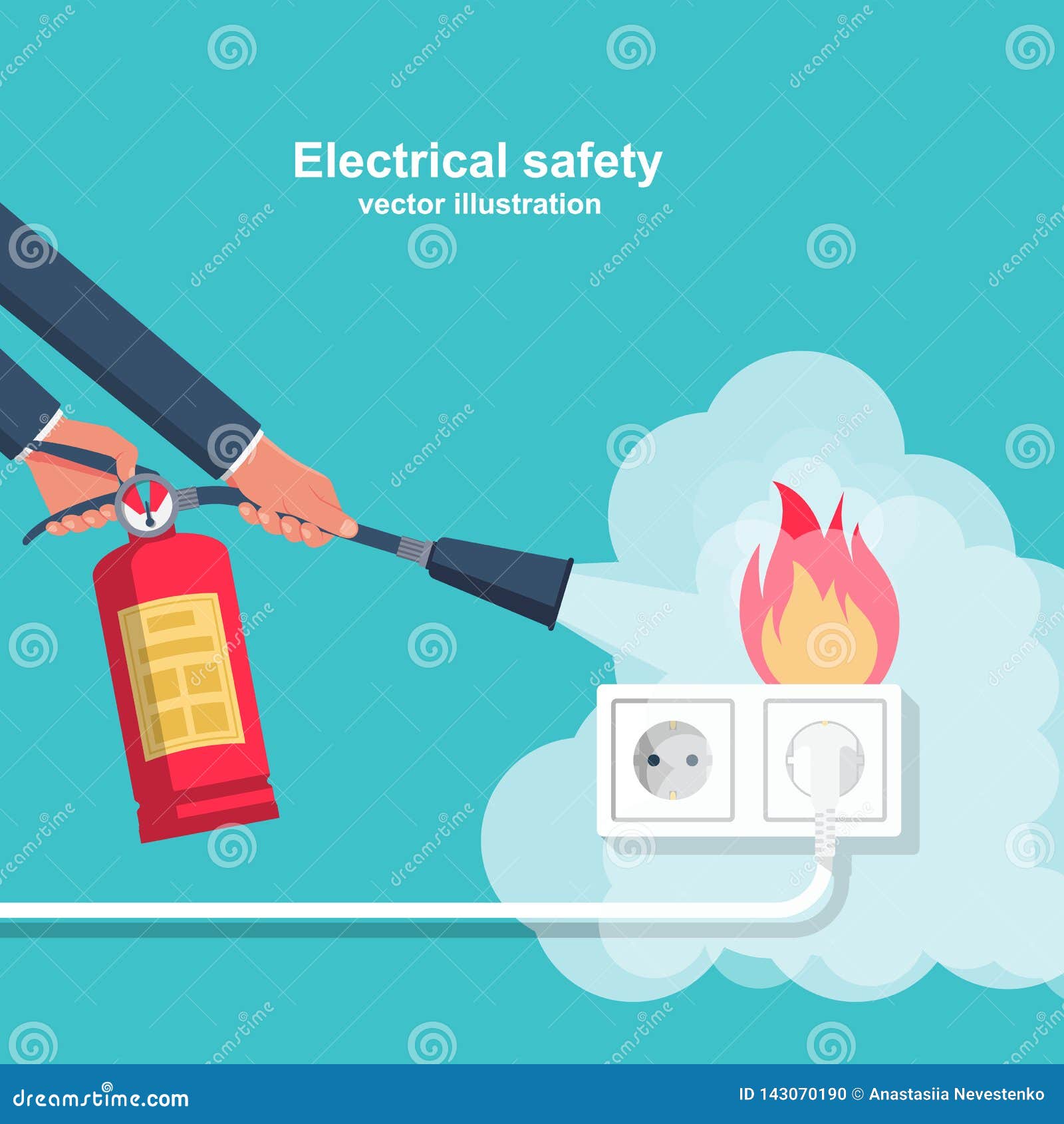 Fire Wiring. Socket And Plug On Fire From Overload. Electrical Safety ...