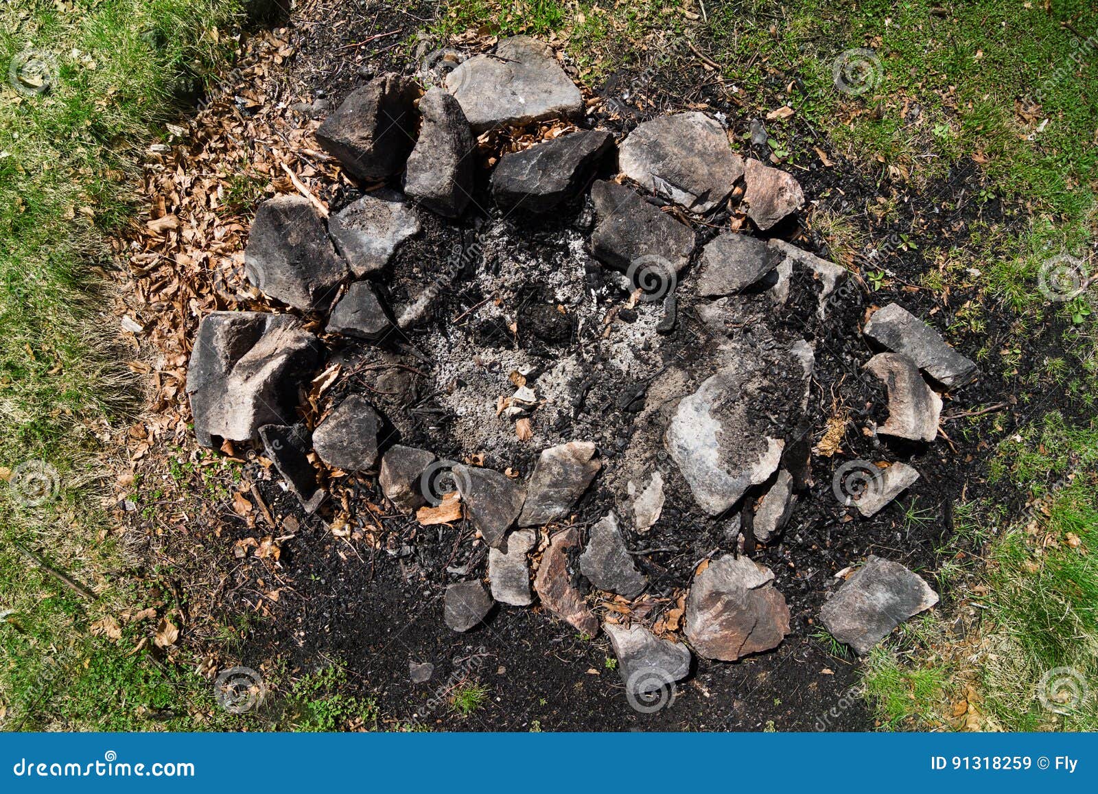 Extinguished Camp Fire Place Stock Image - Image of extinguished, fiery ...