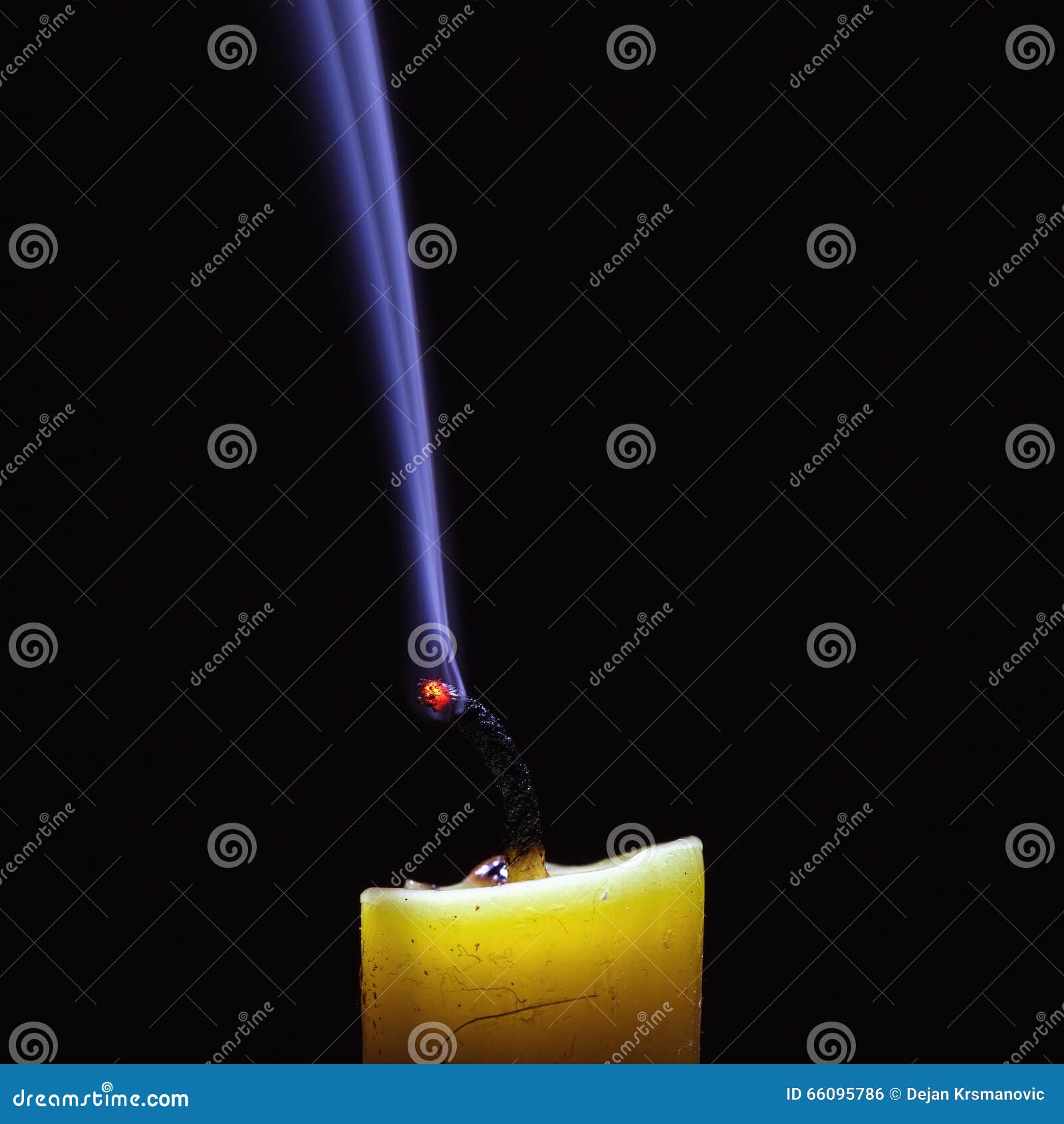 Extinguished Candle on Black Background Stock Photo - Image of burnt ...