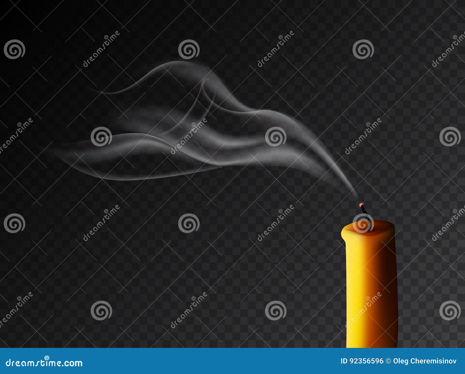 Extinguished Candle In Cartoon Style. The Candle Went Out ...